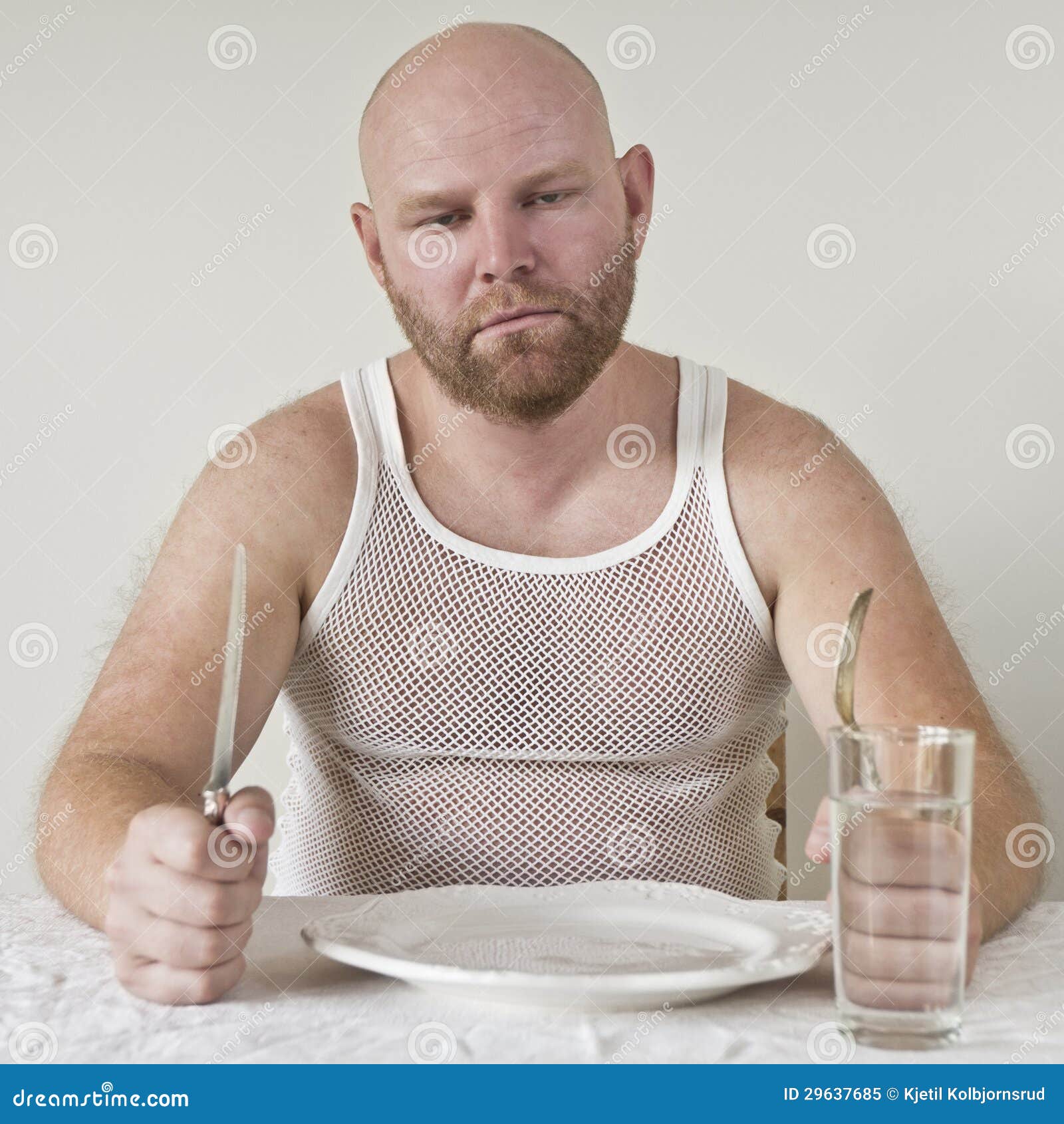Hungry Man stock image. Image of diet, plate, contrasts - 29637685