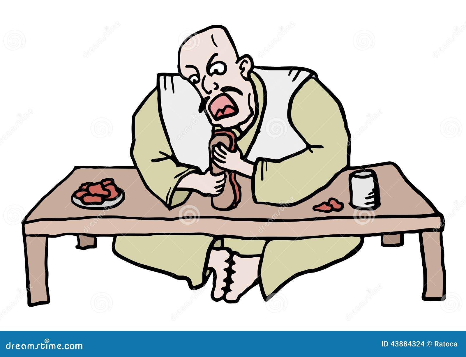 Hungry man stock vector. Illustration of teenager, fast - 43884324