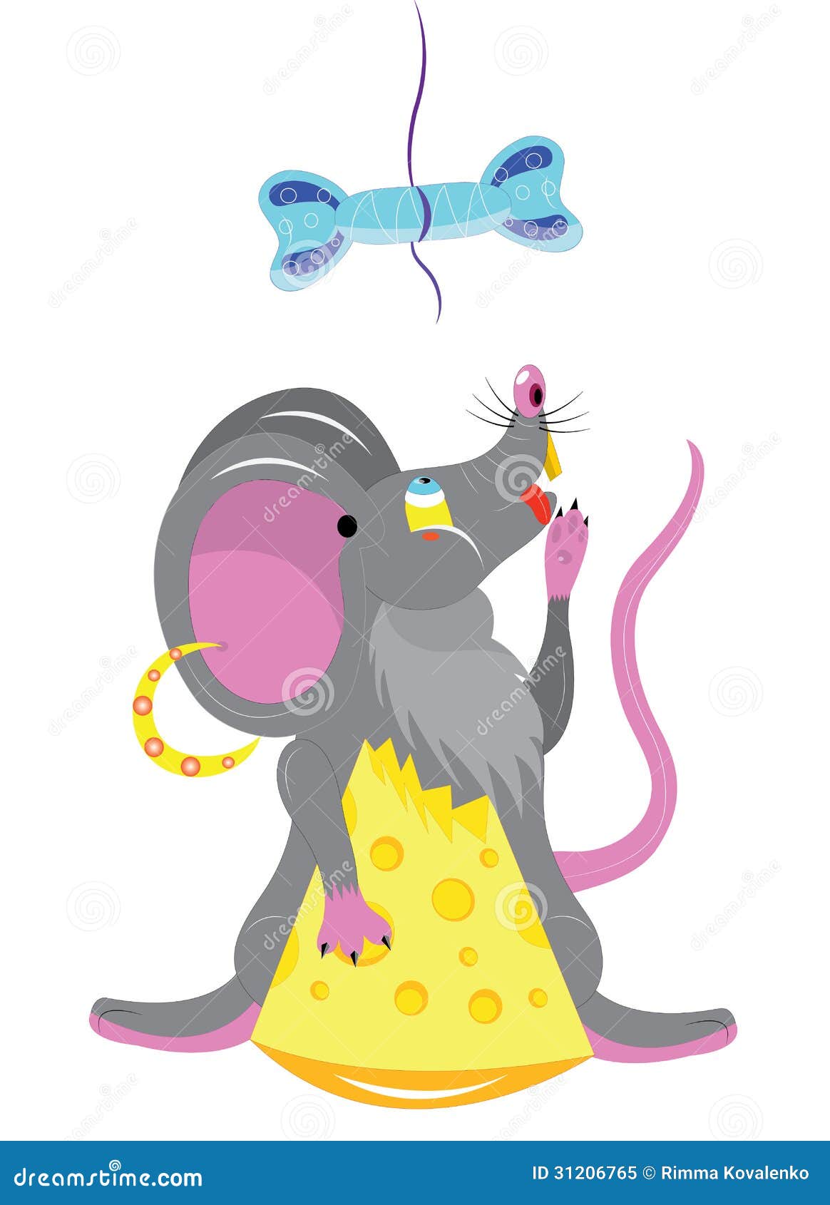 Hungry mouse. stock vector. Illustration of food, thread - 31206765