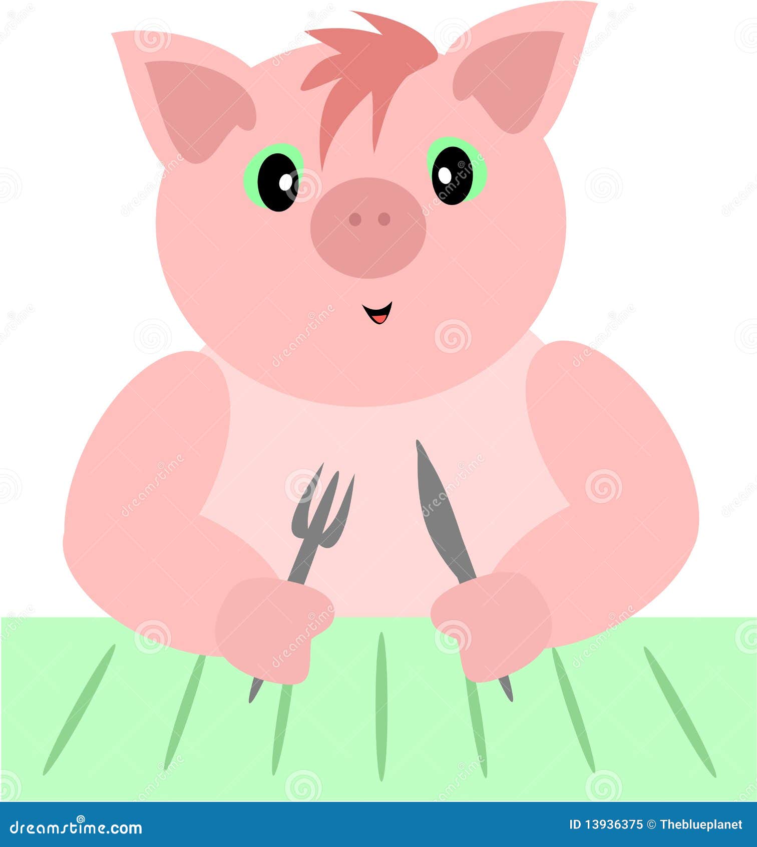 Hungry Pig stock vector. Illustration of kitchen, hungry - 13936375