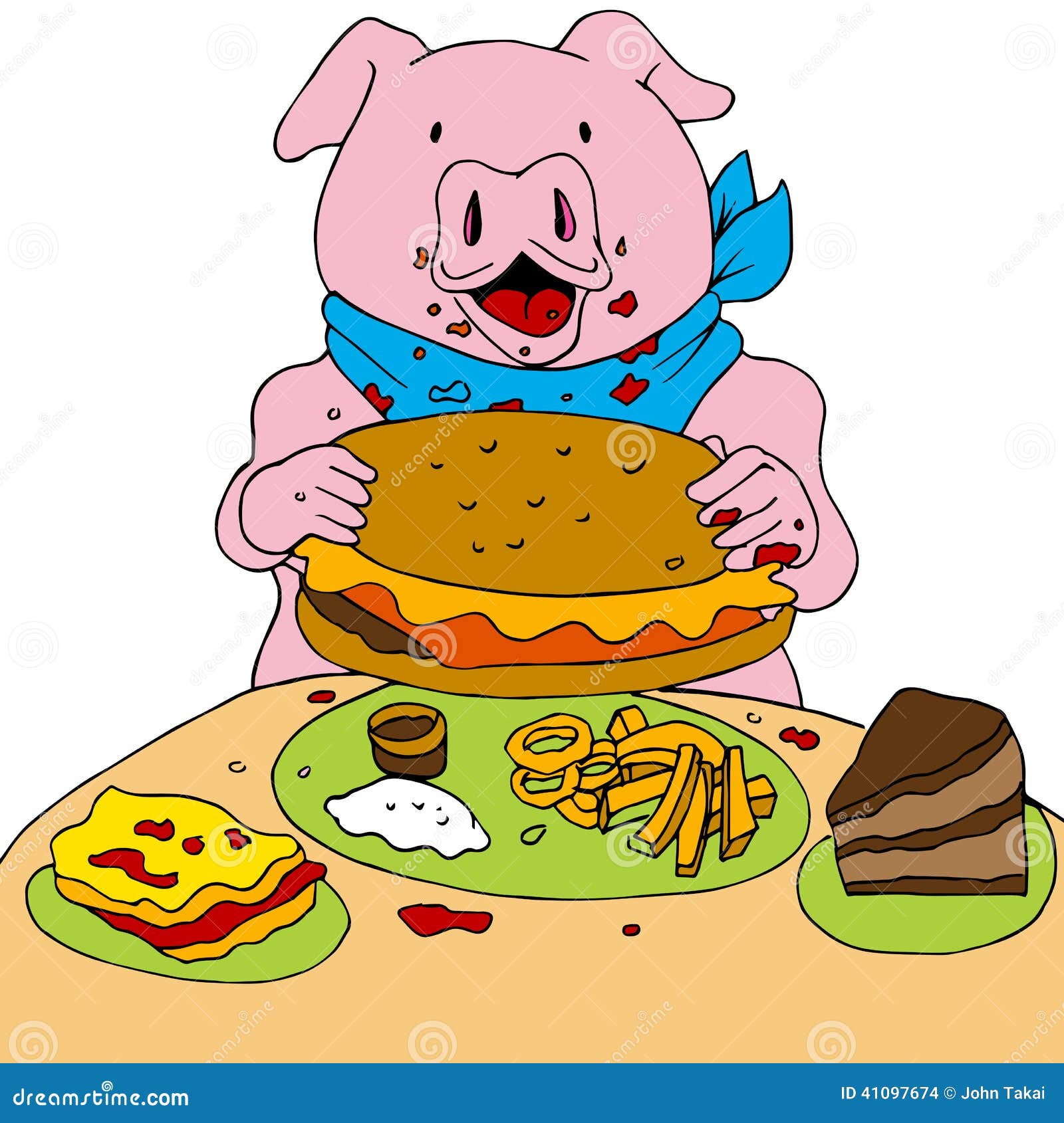 Hungry Pig Stock Vector - Image: 41097674