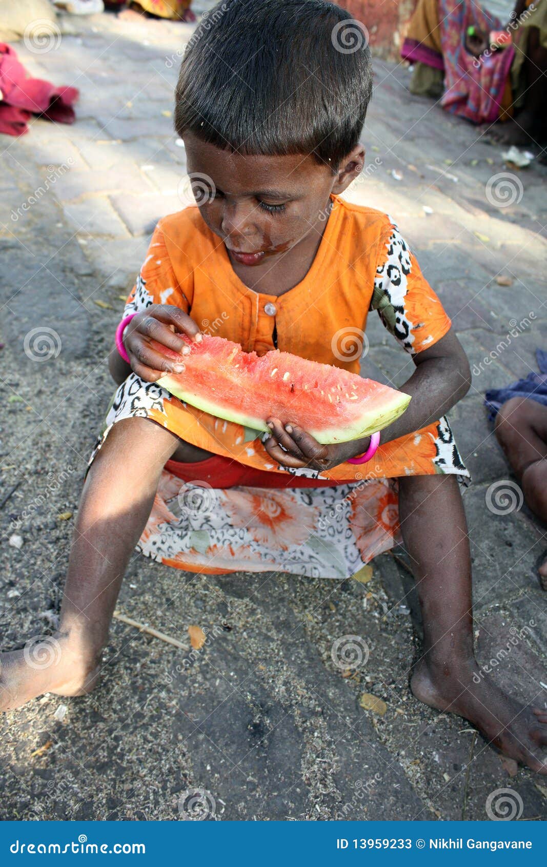 Hungry Poor Girl stock image. Image of asian, orphan - 13959233