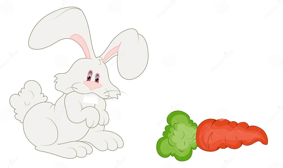 Hungry Rabbit stock illustration. Illustration of adorable - 24560619
