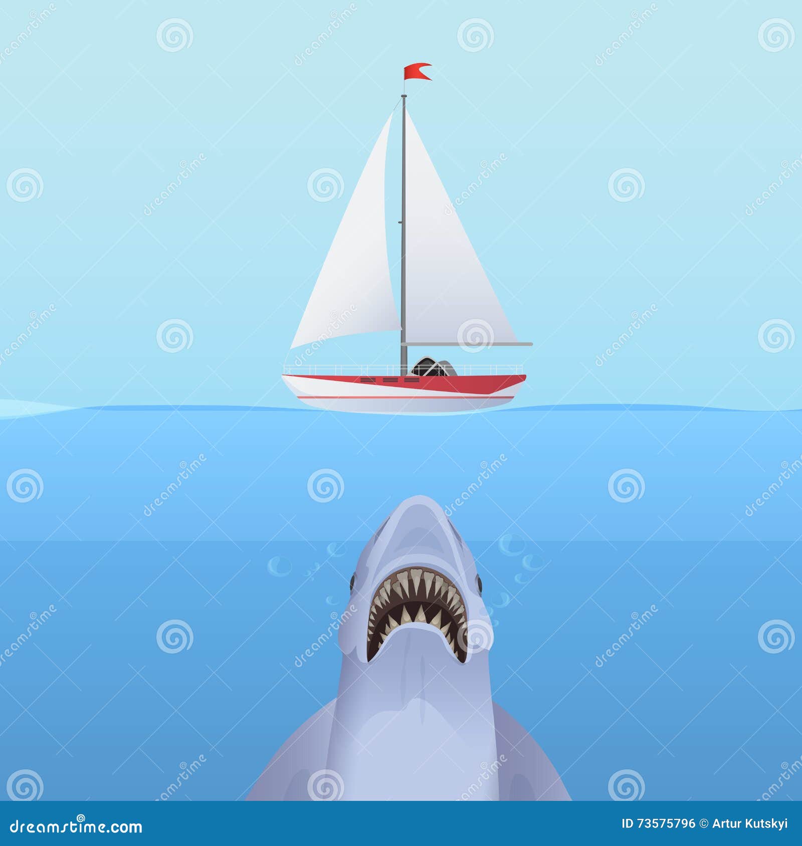 Shark Attack Symbol Vector Illustration | CartoonDealer.com #134989644