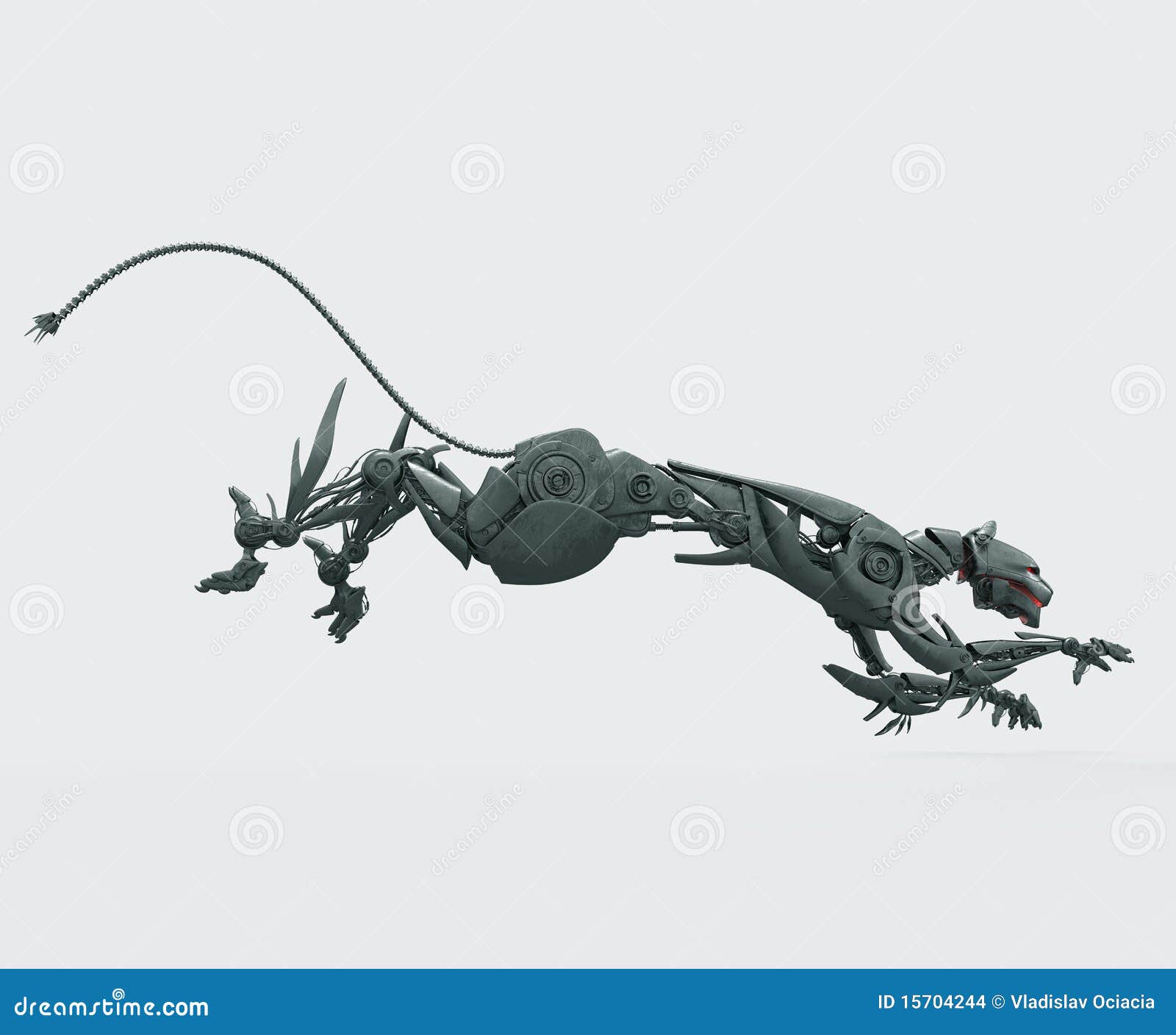 Hungry Steel Cyborg Panther Stock Illustration - Illustration of cyborg ...