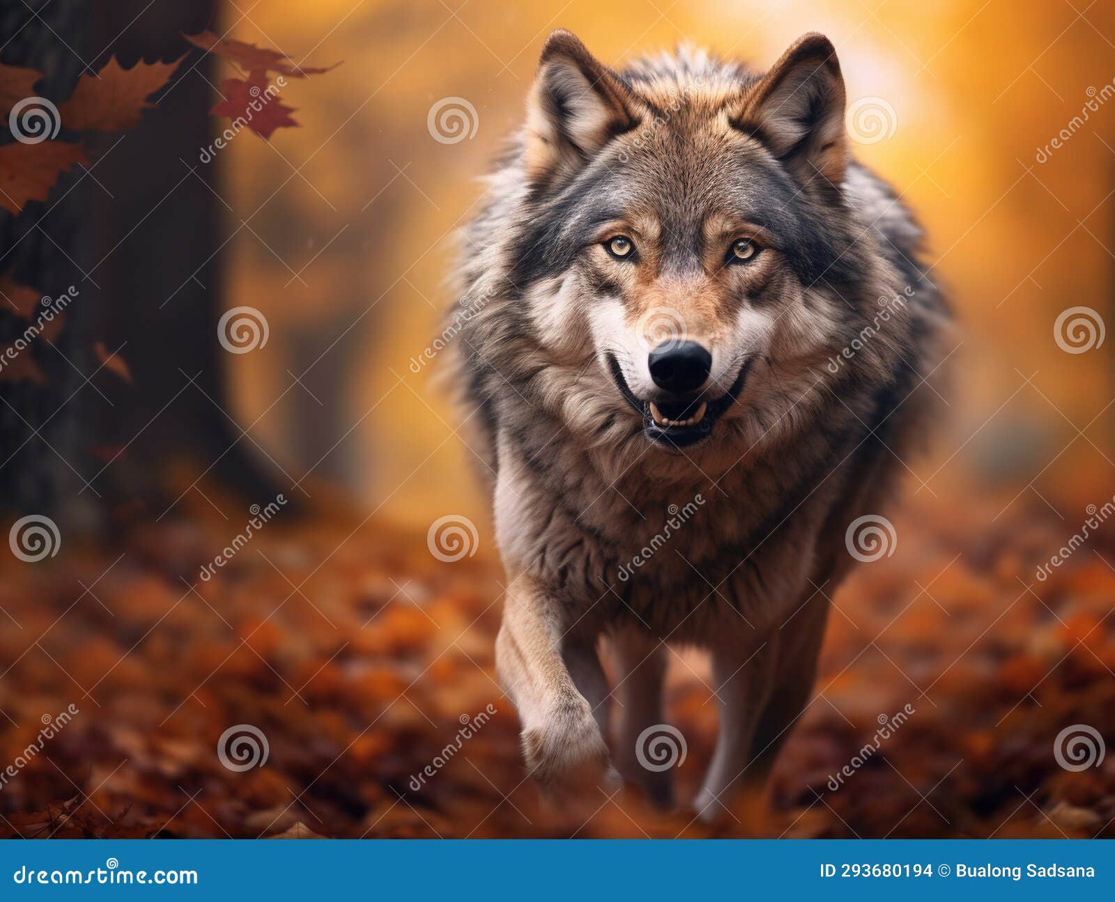 Hungry Wolf stock illustration. Illustration of watching - 293680194
