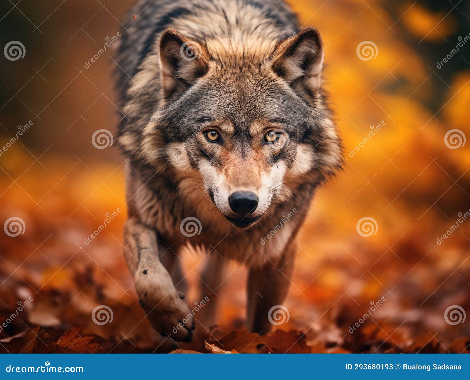Hungry Wolf stock illustration. Illustration of wildlife - 293680193