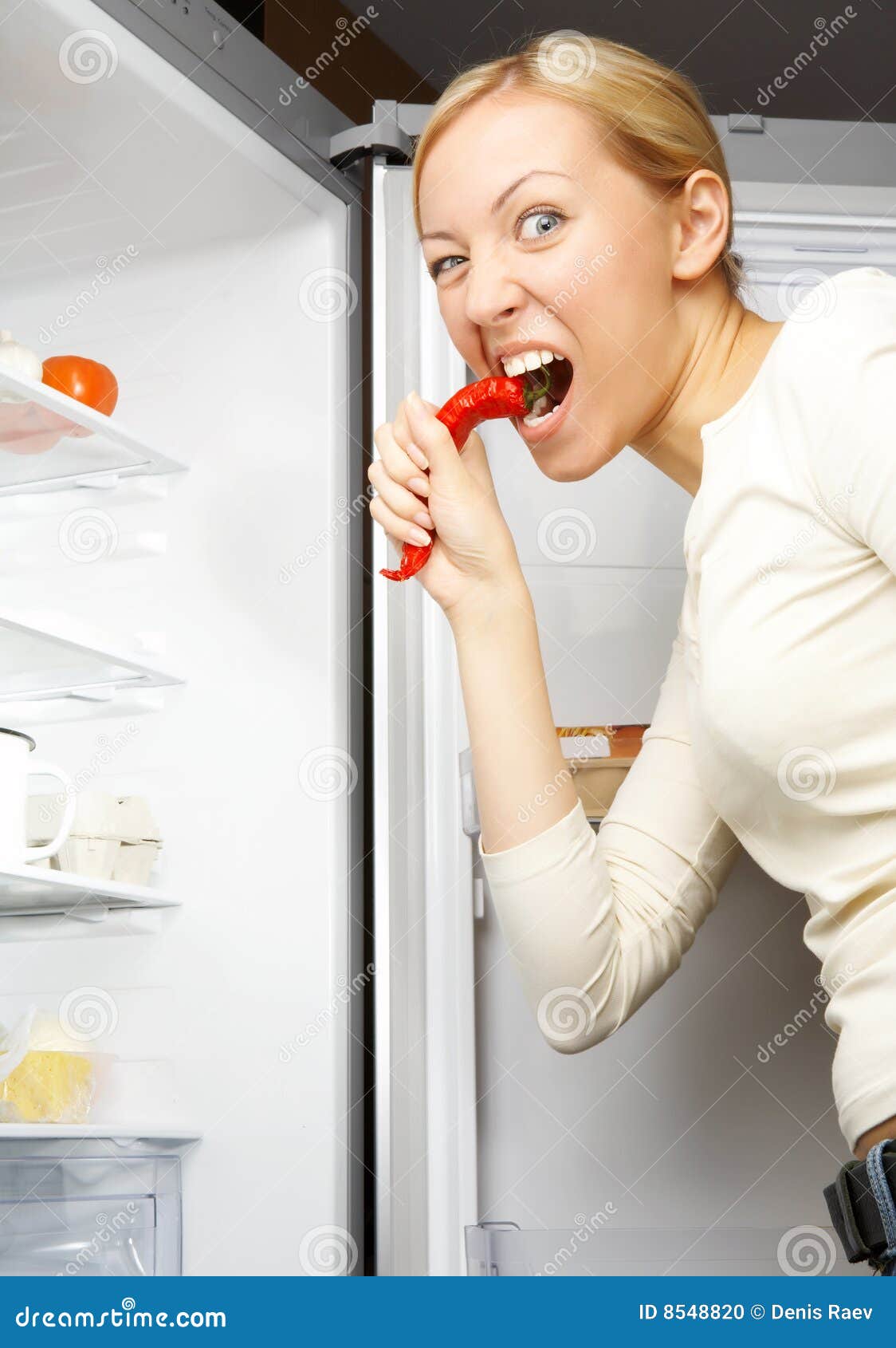 Hungry woman stock photo. Image of addiction, funny, beautiful - 8548820