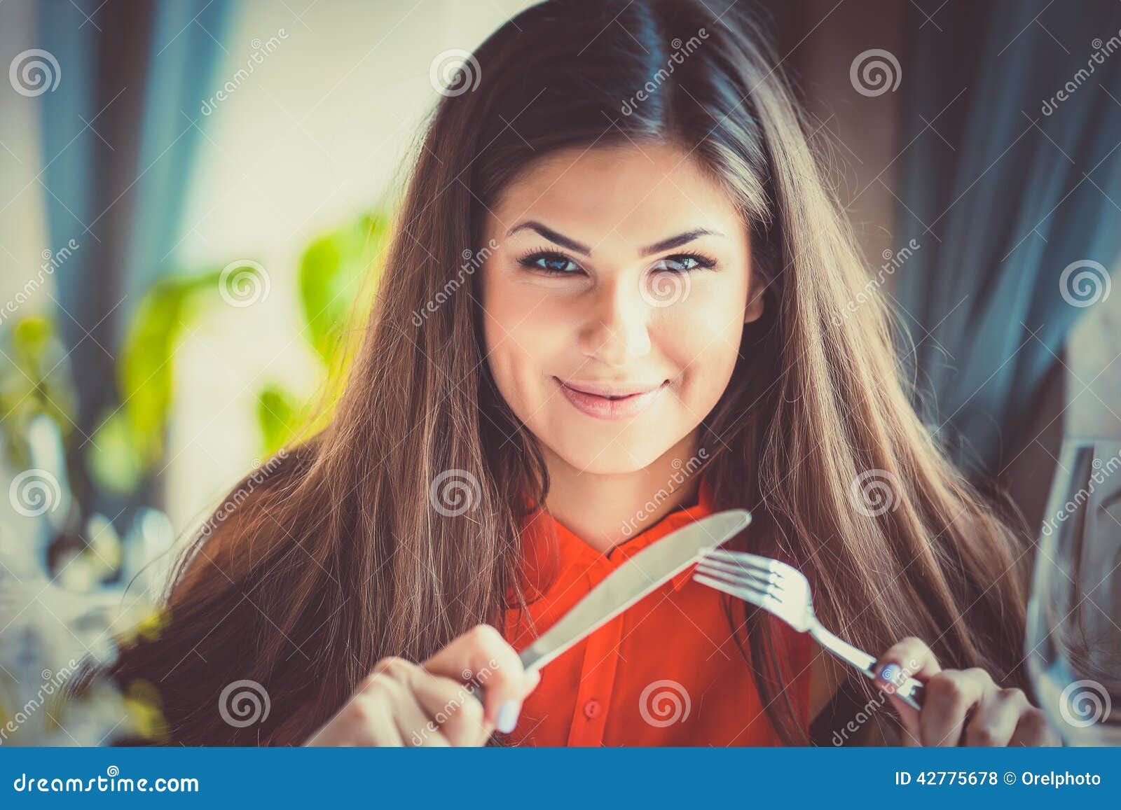Hungry woman stock photo. Image of lunch, waiting, beautiful - 42775678