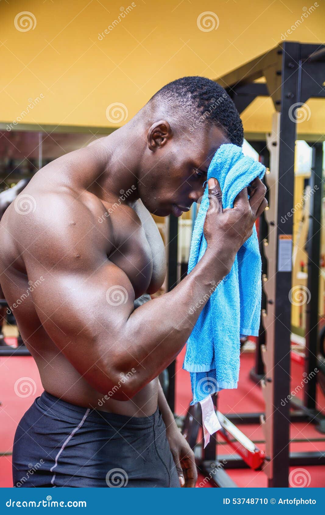 A Muscular Man Resting After A Strenuous Workout Royalty-Free Stock ...