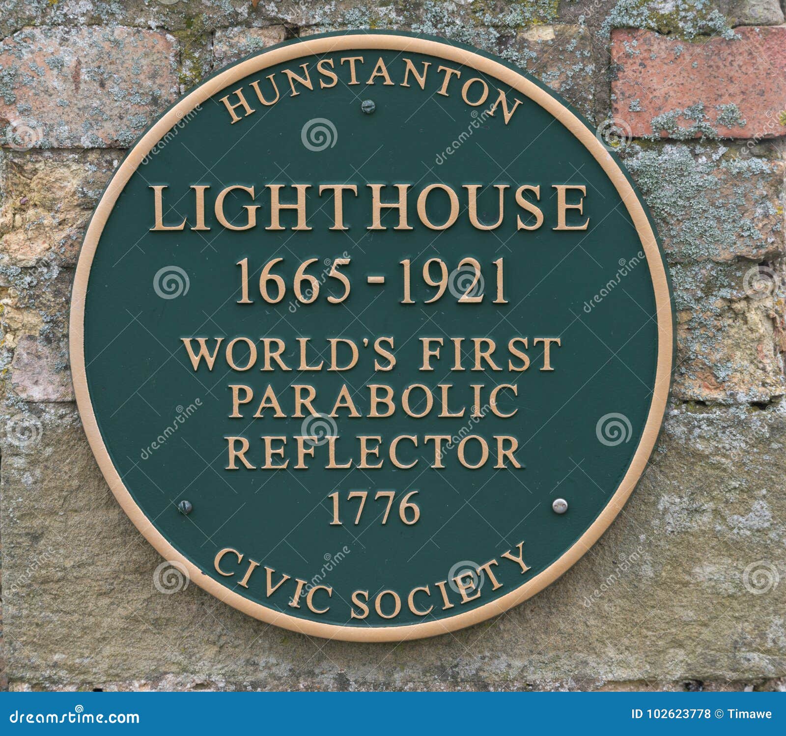 Hunstanton Lighthouse Plaque Editorial Stock Photo - Image of norfolk ...