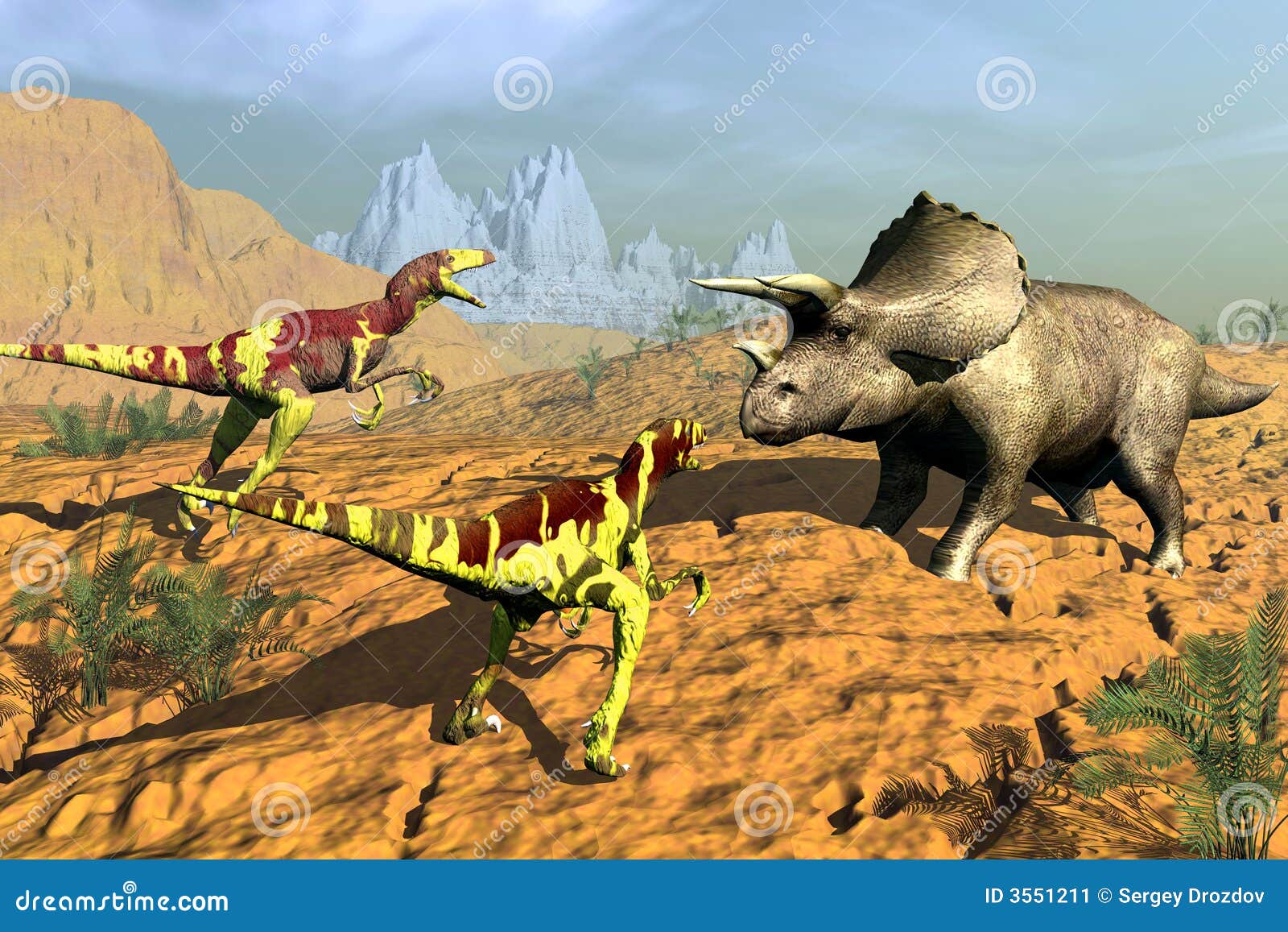 Hunt dinosaur stock illustration. Illustration of meat - 3551211