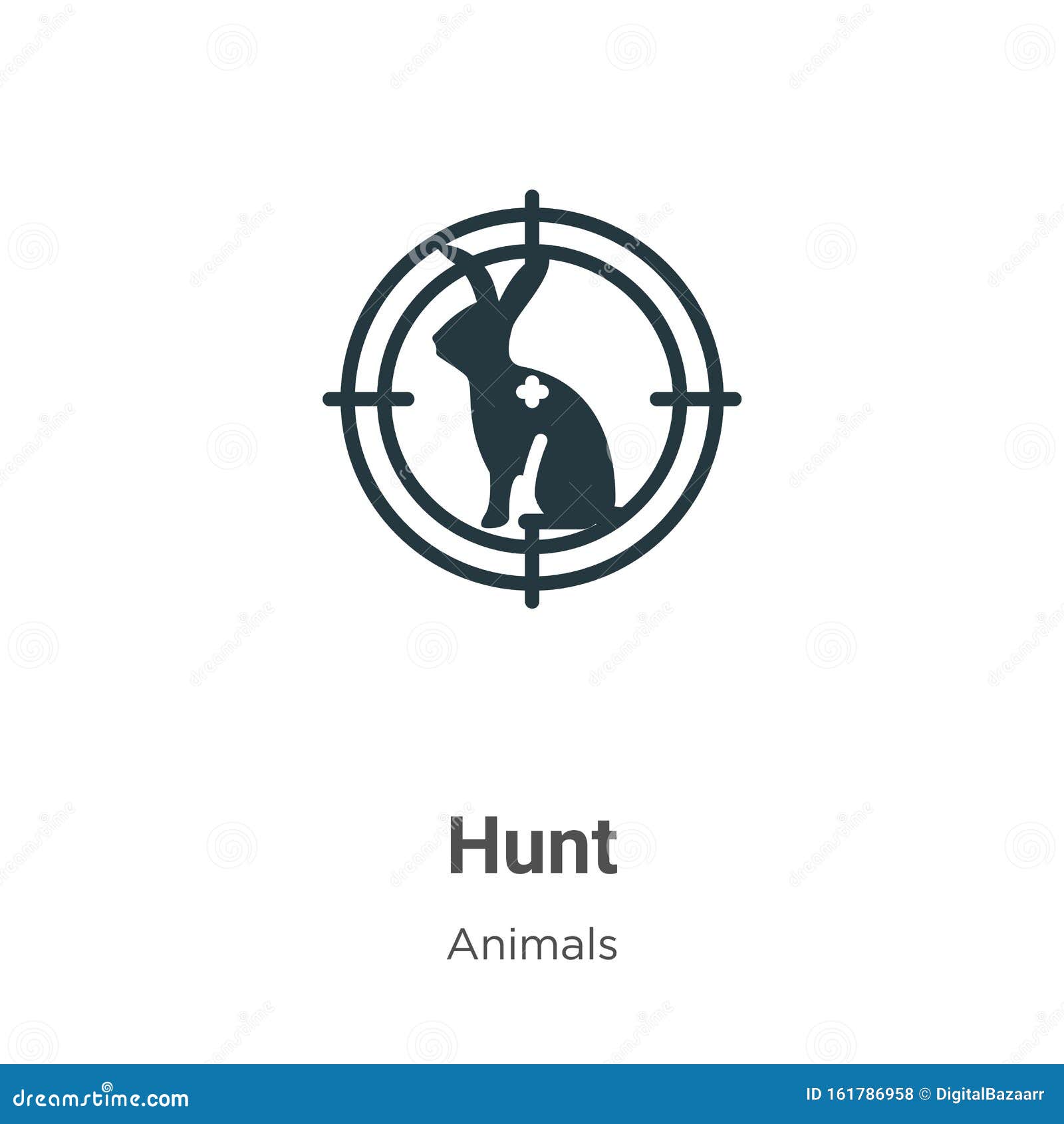 Hunt Vector Icon on White Background. Flat Vector Hunt Icon Symbol Sign ...