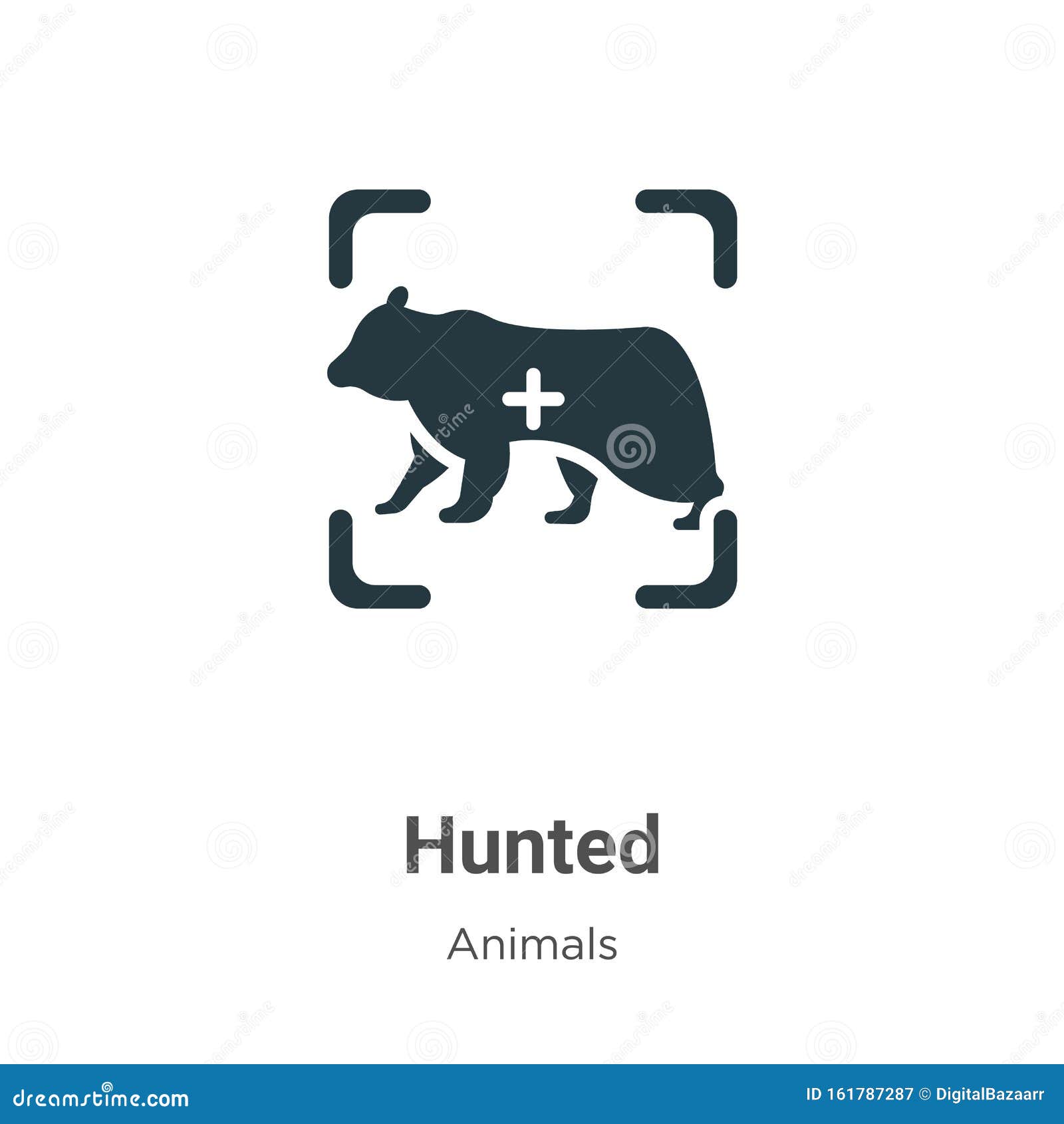 Hunted Vector Icon On White Background. Flat Vector Hunted Icon Symbol ...