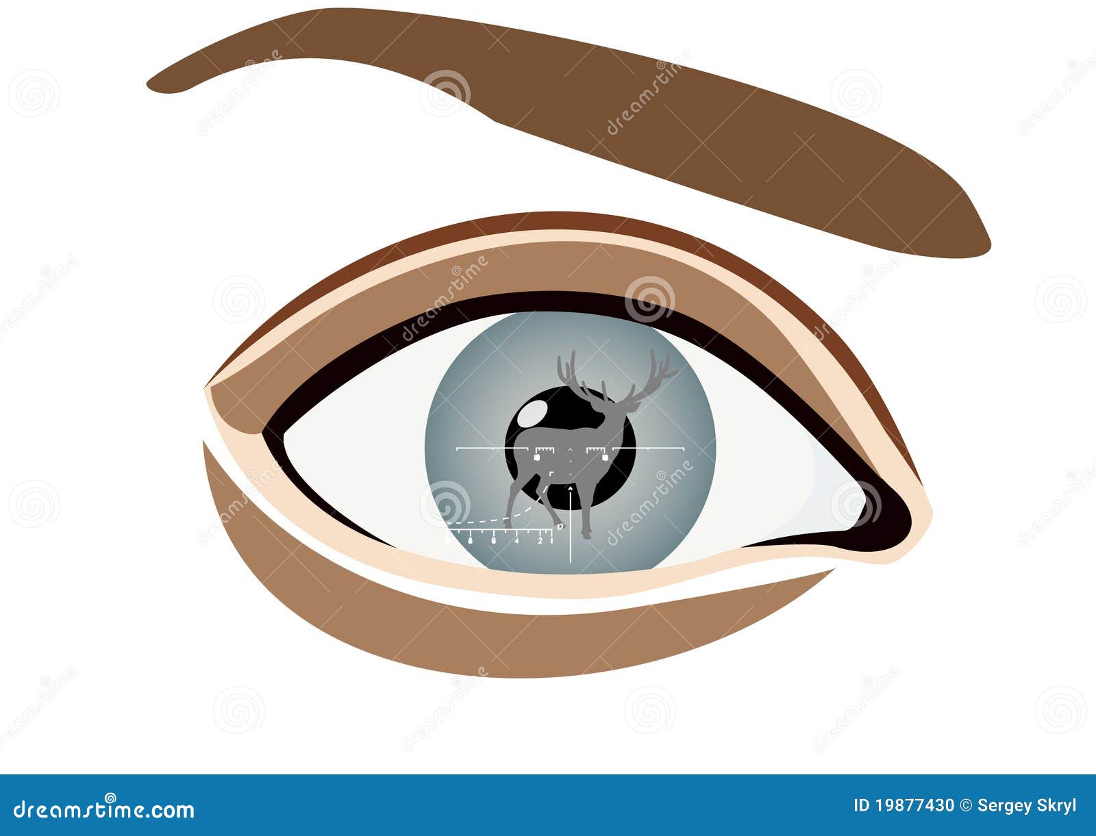 Hunter stock vector. Illustration of eyes, optics, occupation - 19877430