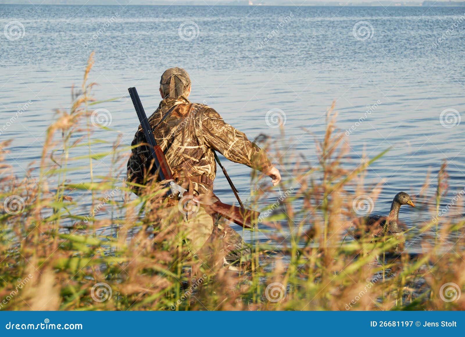 Hunter stock image. Image of reed, aiming, male, outdoors - 26681197