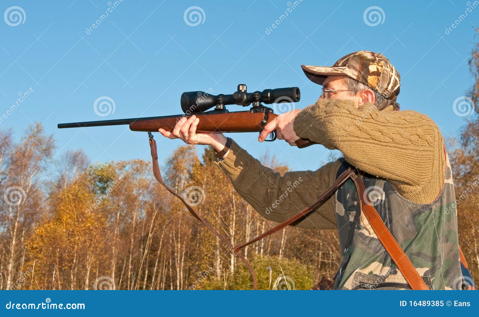 Hunter aiming animals stock image. Image of nature, shot - 16489385