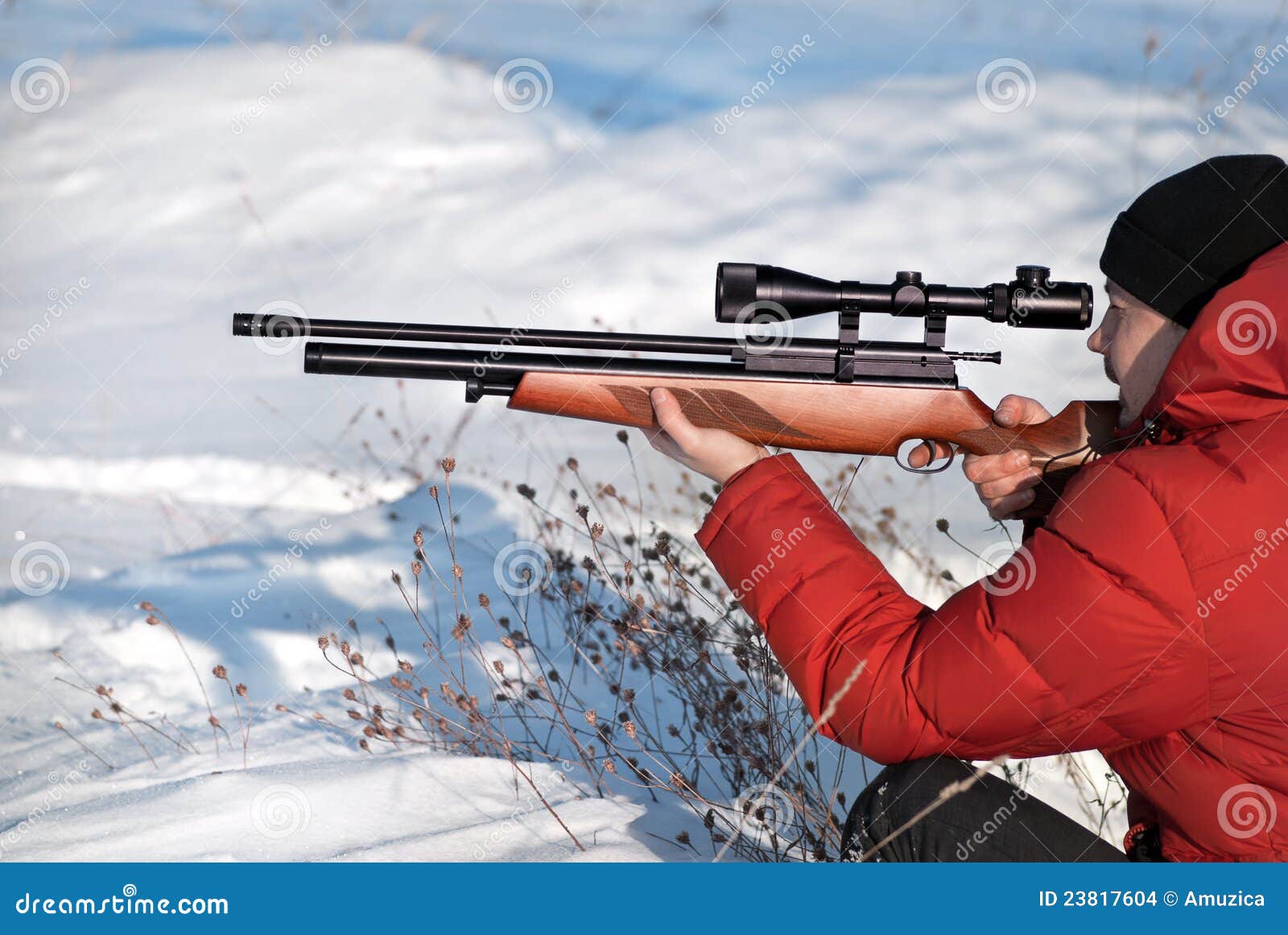 Hunter aiming with weapon stock photo. Image of aiming - 23817604