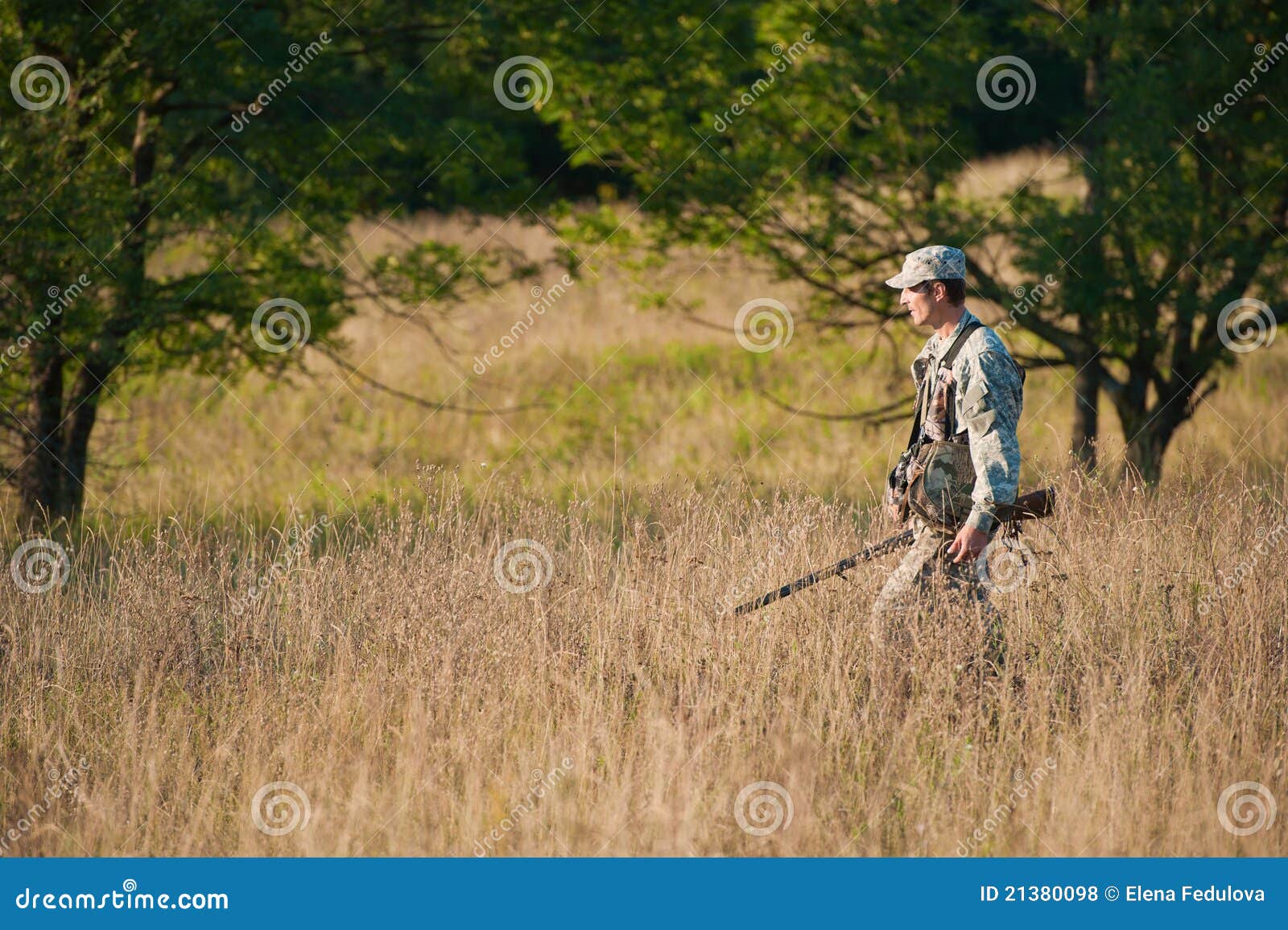 Hunter in countryside stock photo. Image of clothes, khaki - 21380098