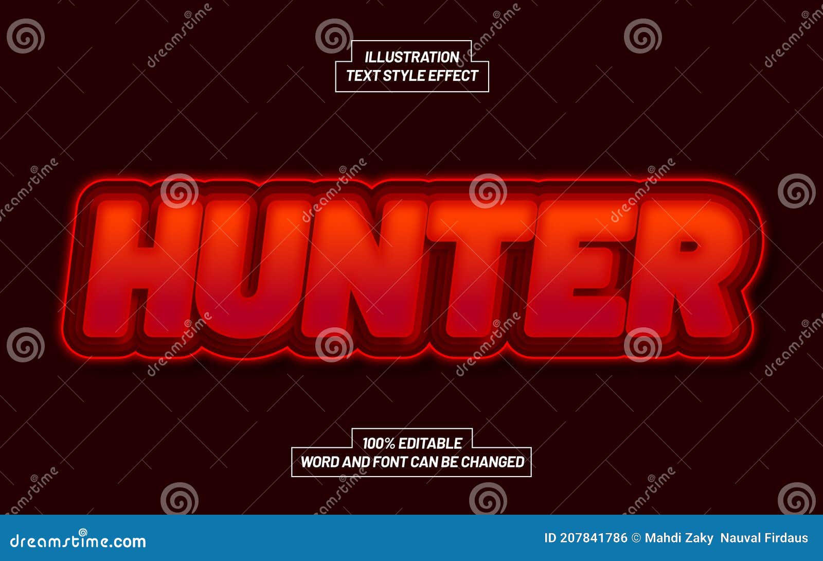 Hunter 3D Bold Text Style Effect Stock Vector - Illustration of ...