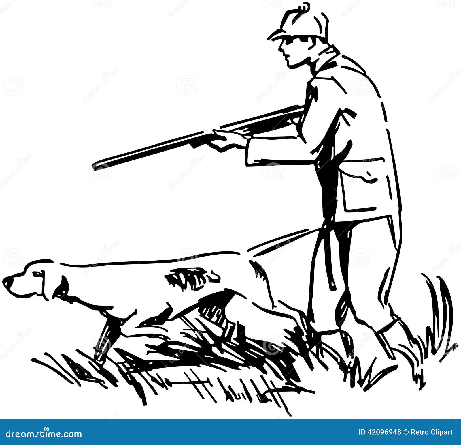 Hunter with Dog stock vector. Illustration of hounds - 42096948