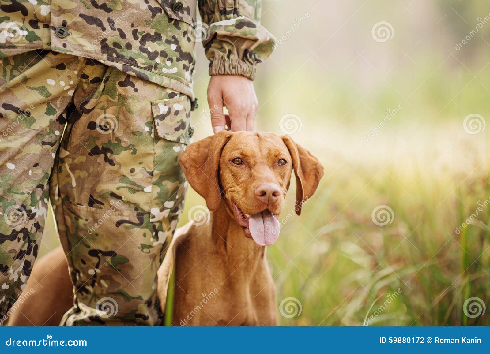 Hunter with a Dog on the Forest Stock Photo - Image of male, recreation ...
