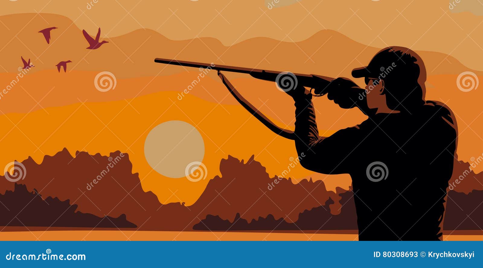 Hunter. stock vector. Illustration of isolated, sport - 80308693