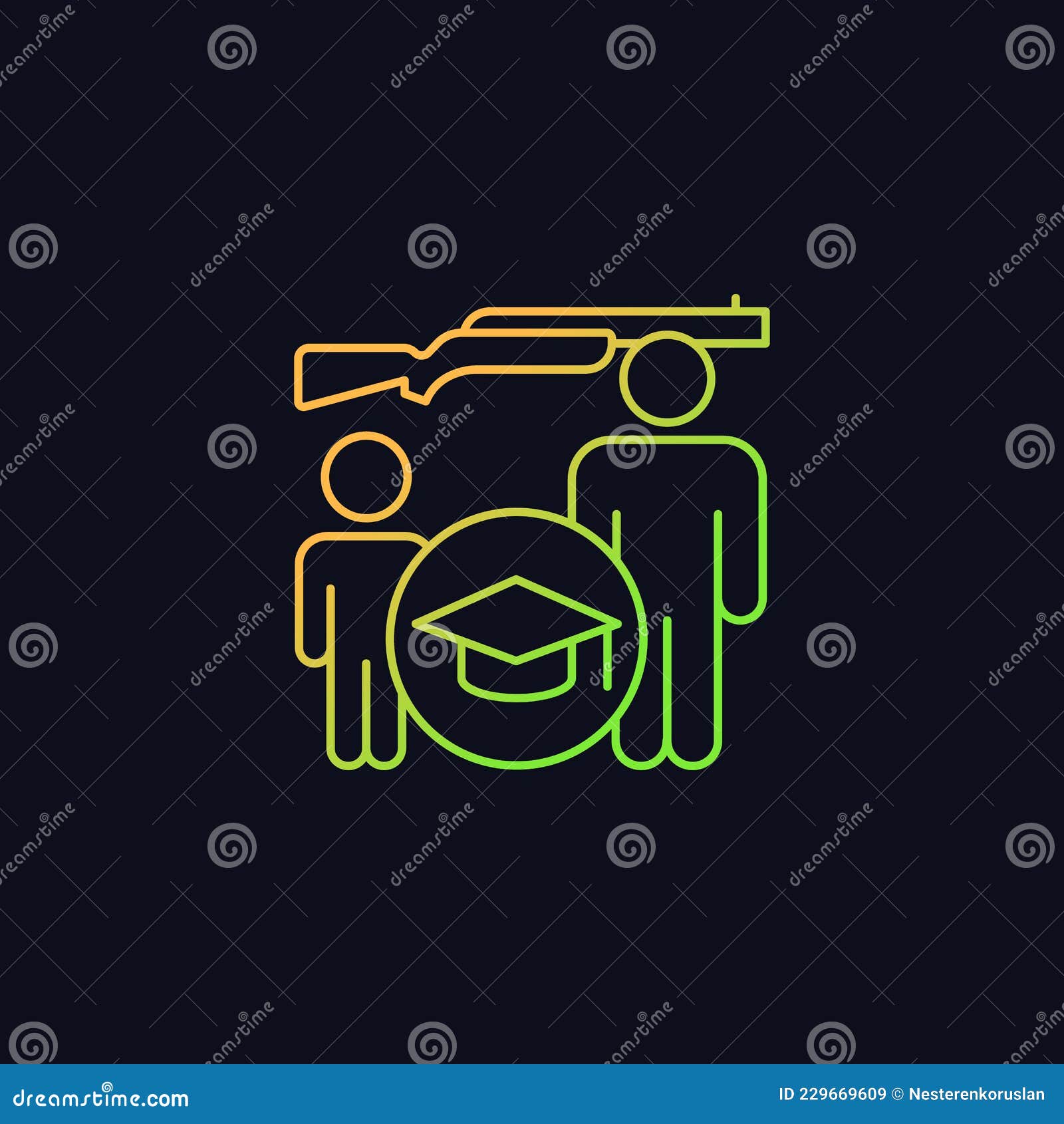 Hunter Education for Kids Gradient Vector Icon for Dark Theme Stock ...