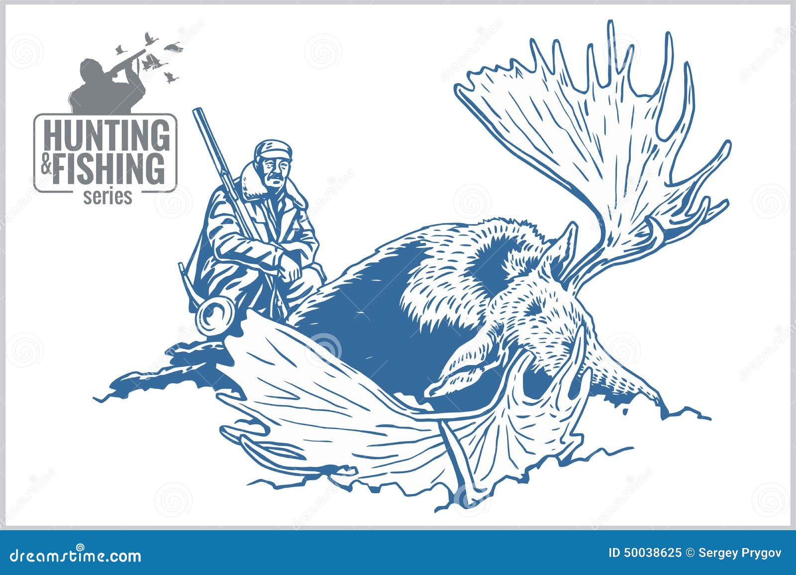 Hunter And Killed Moose Or Elk - Hunting Trophy- Hunting Sport Team ...