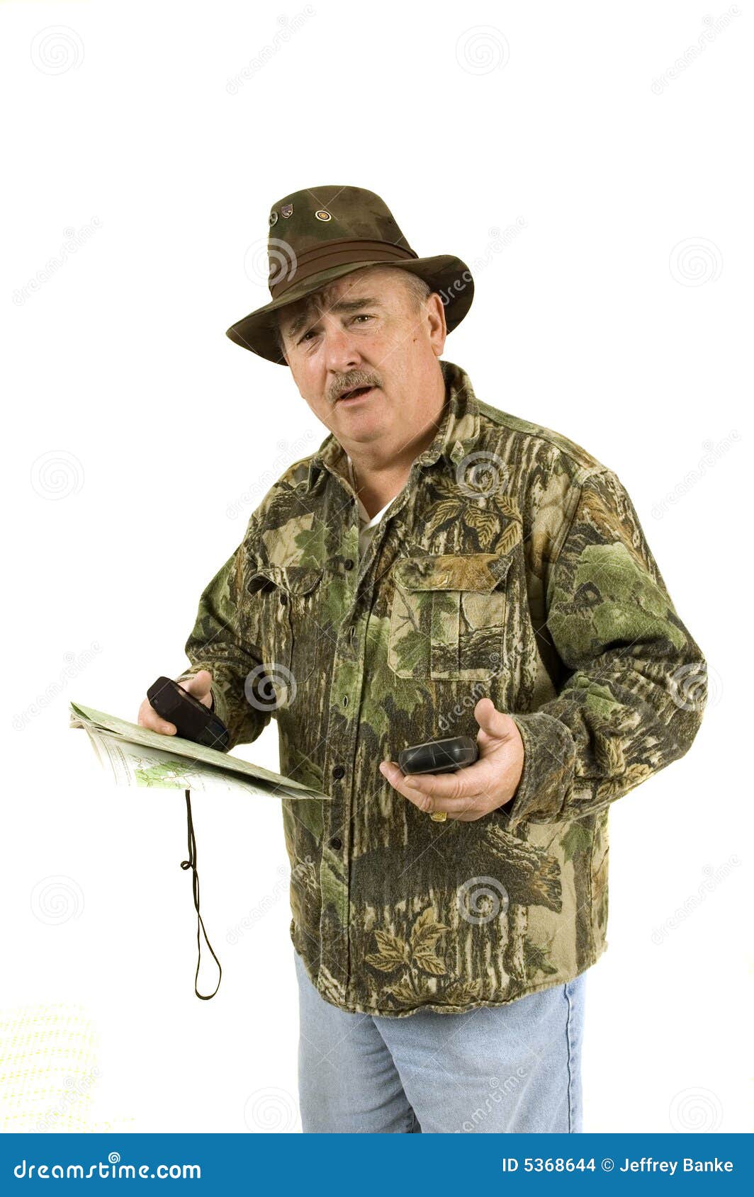 Hunter With GPS And Map Stock Photo | CartoonDealer.com #5368644