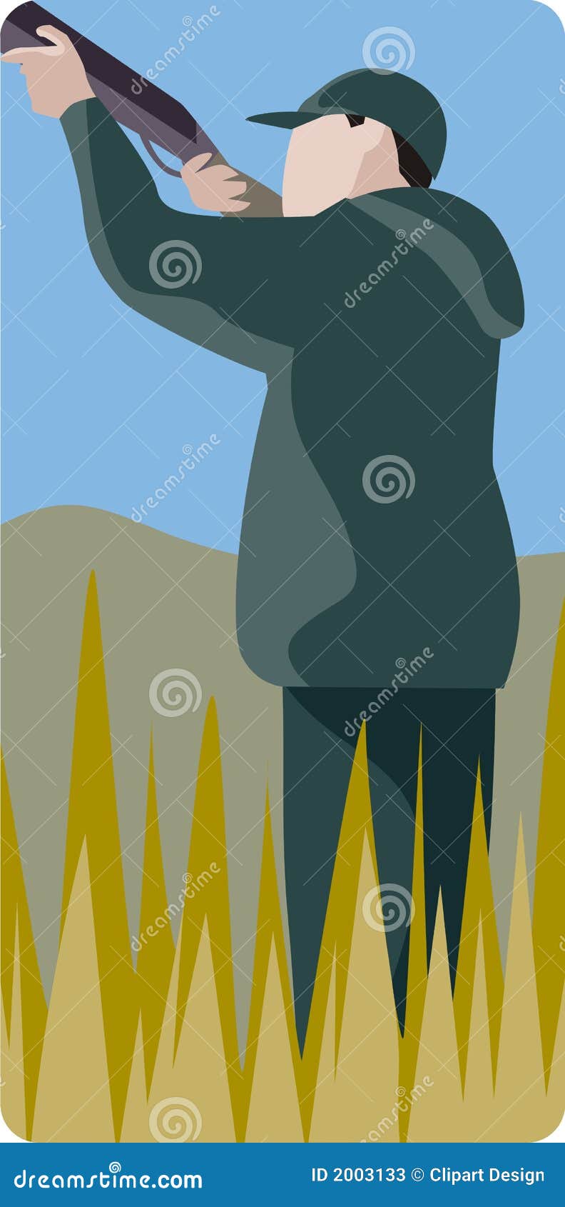 Hunter with a Gun stock vector. Illustration of shotgun - 2003133