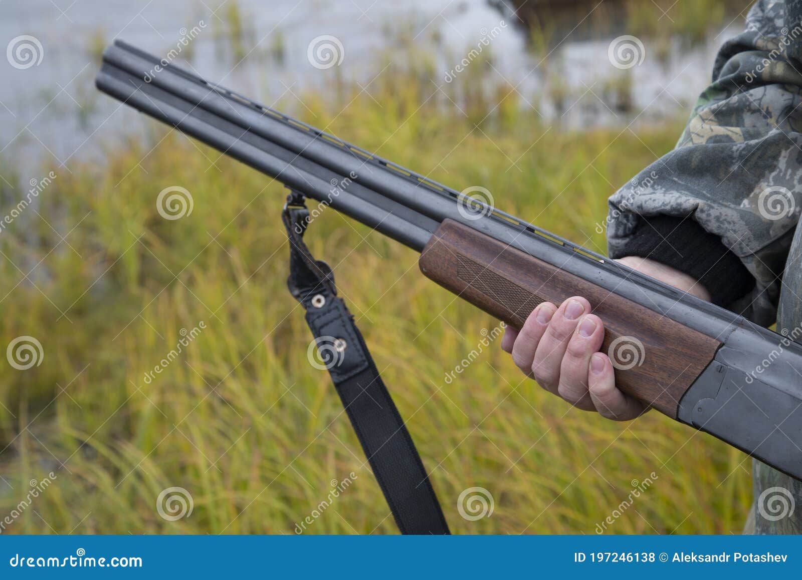 Hunter with a Gun . Autumn Duck Hunting Stock Photo - Image of sport ...