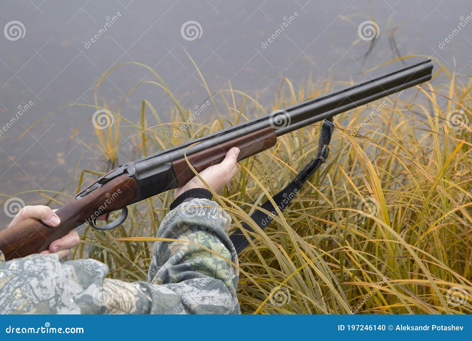 Hunter with a Gun . Autumn Duck Hunting Stock Photo - Image of camou ...