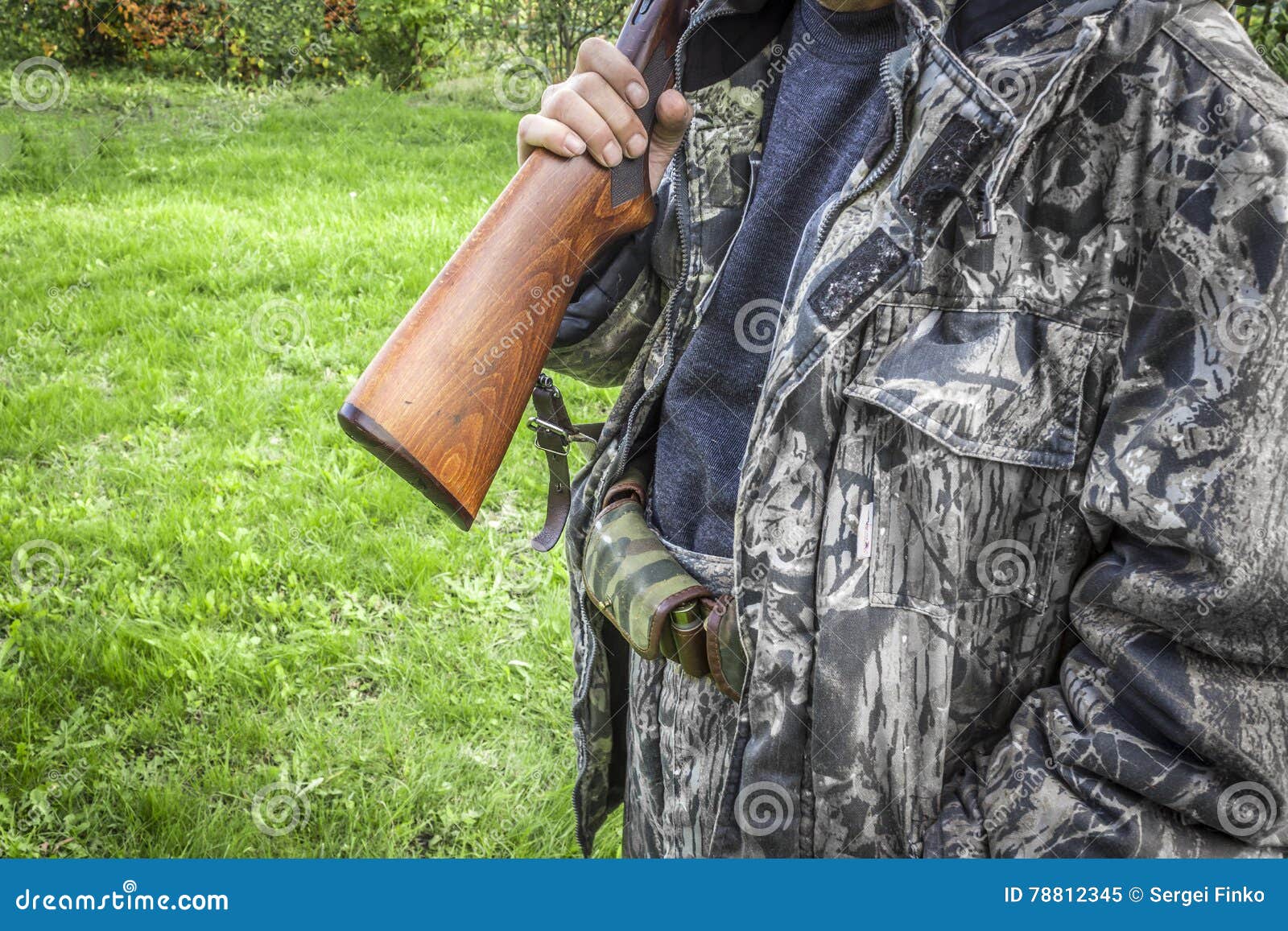 A hunter with a gun stock image. Image of pursuit, color - 78812345