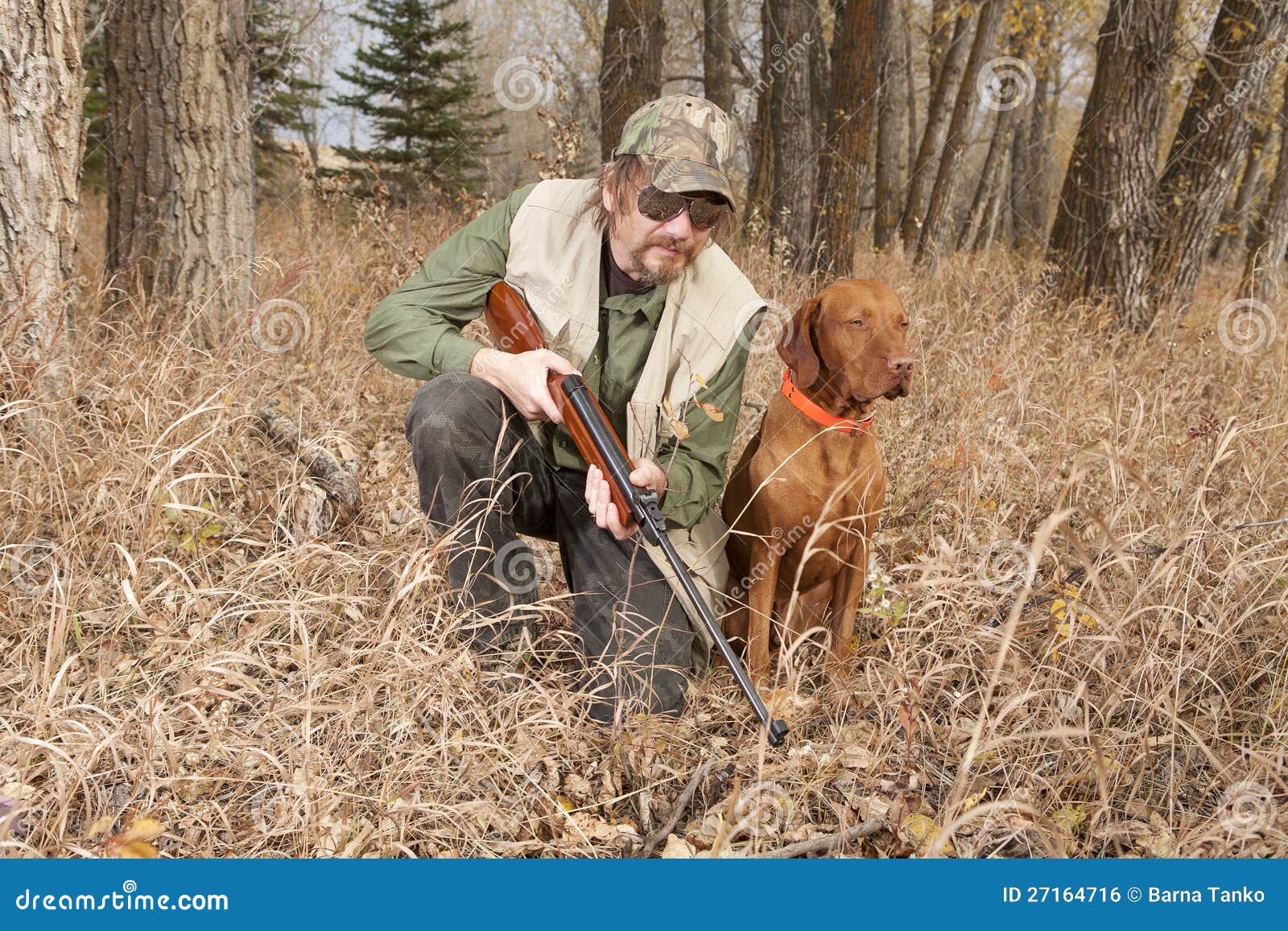Hunter and His Dog Inthe Forest Stock Photo - Image of season, hunting ...