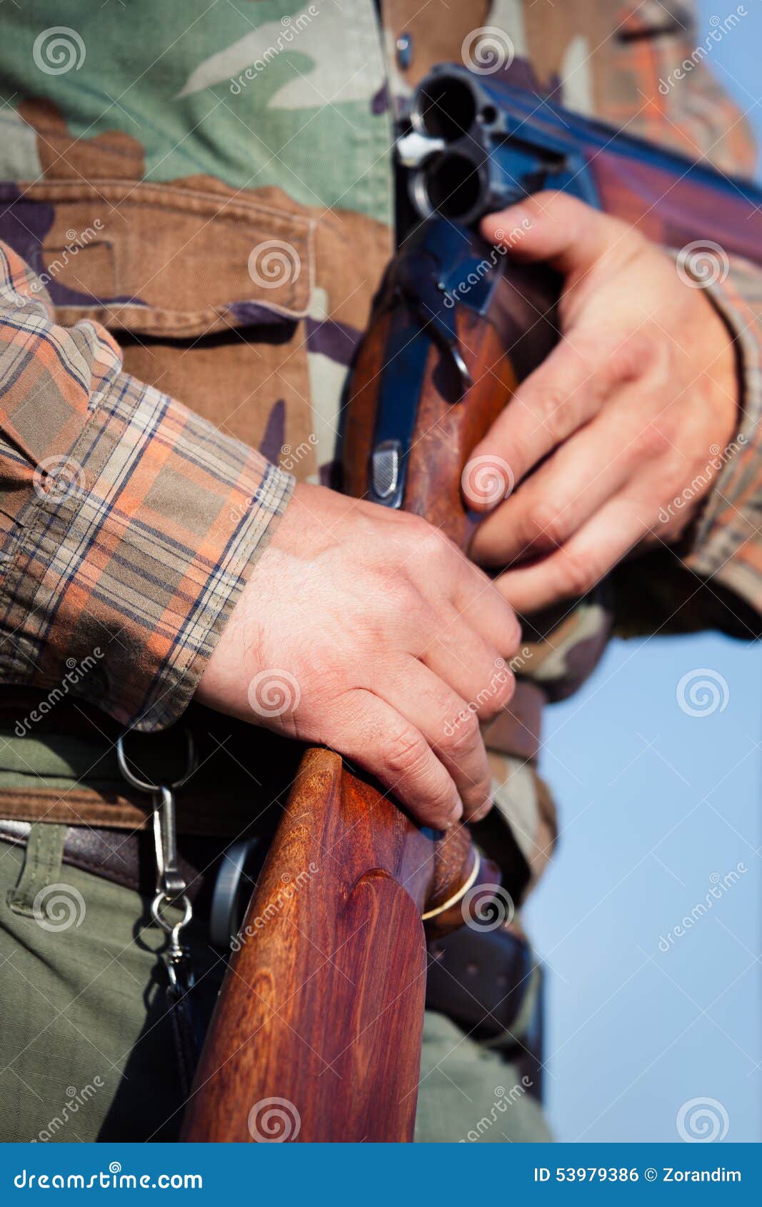 Hunter holding a rifle stock photo. Image of hunter, target - 53979386