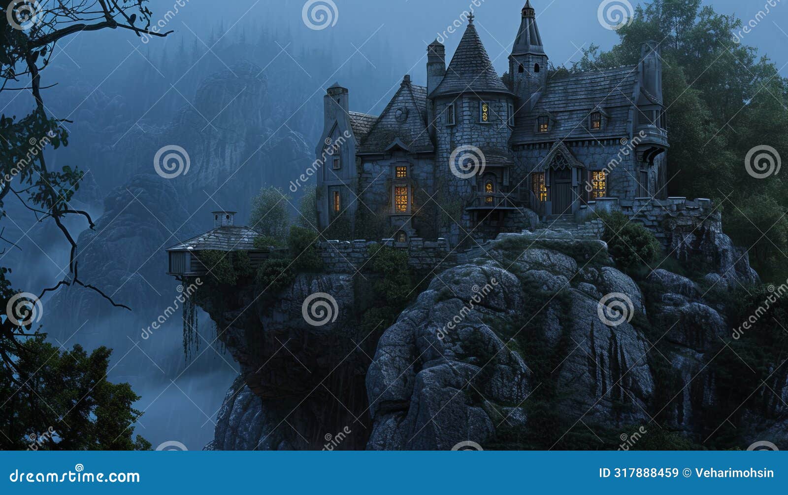 HUNTER HOUSE VIEW in KNIGHT Stock Illustration - Illustration of view ...