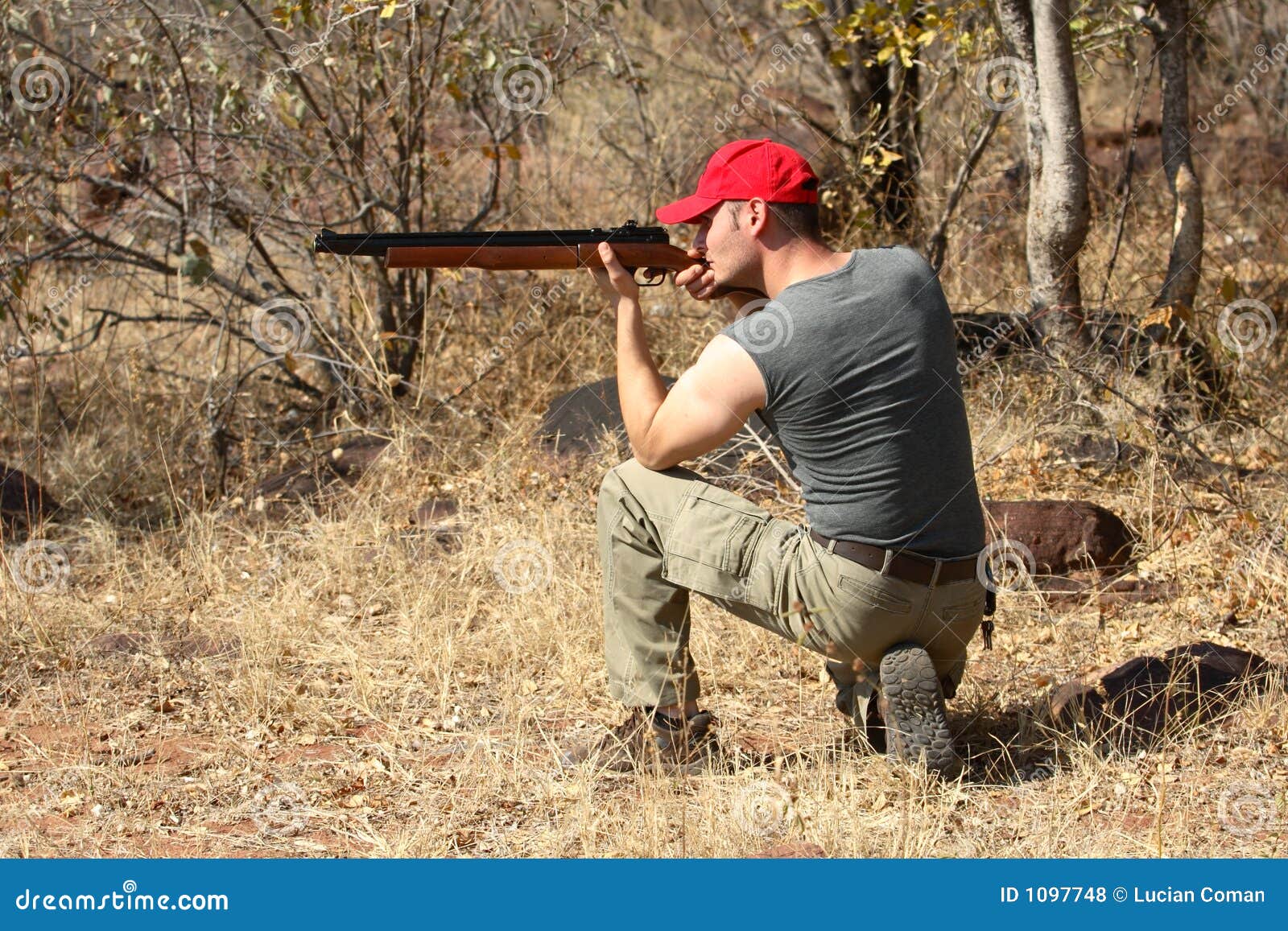 Hunter hunting stock photo. Image of hunting, nature, muscular - 1097748