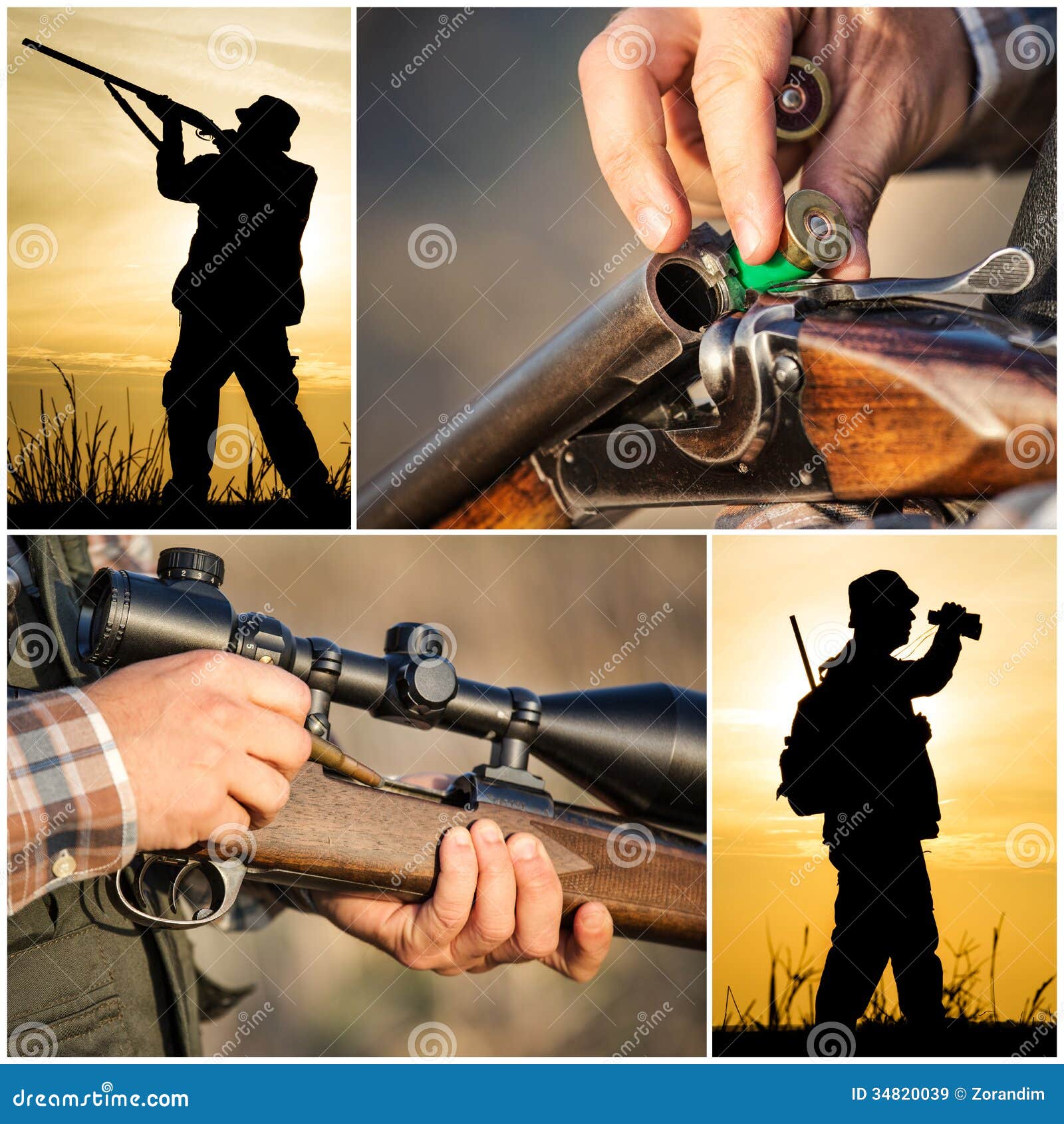 Hunter hunting collage stock image. Image of ready, activity - 34820039