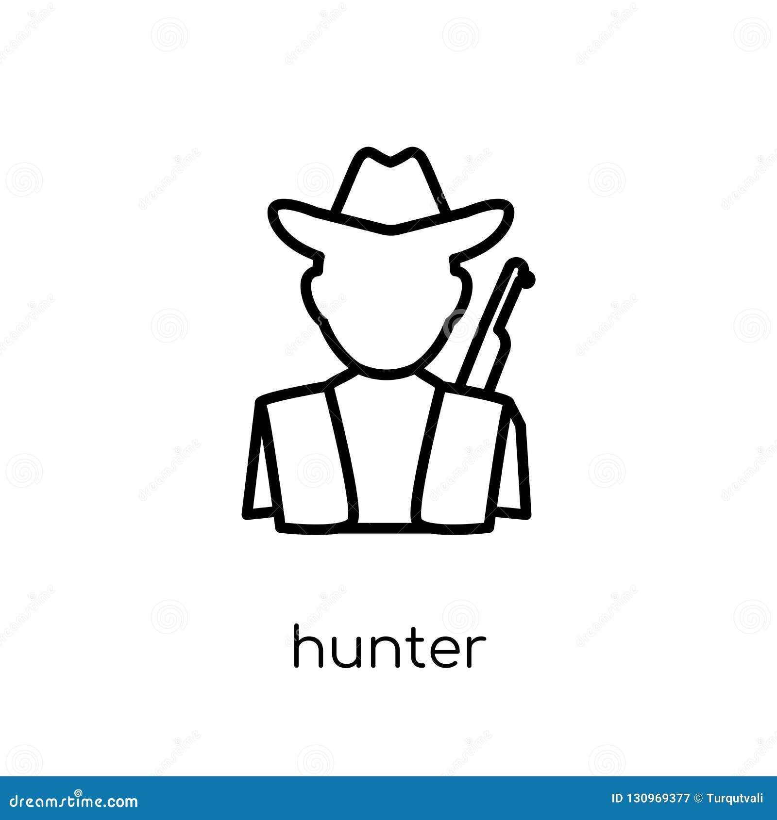 Hunter Icon. Trendy Modern Flat Linear Vector Hunter Icon on White ...