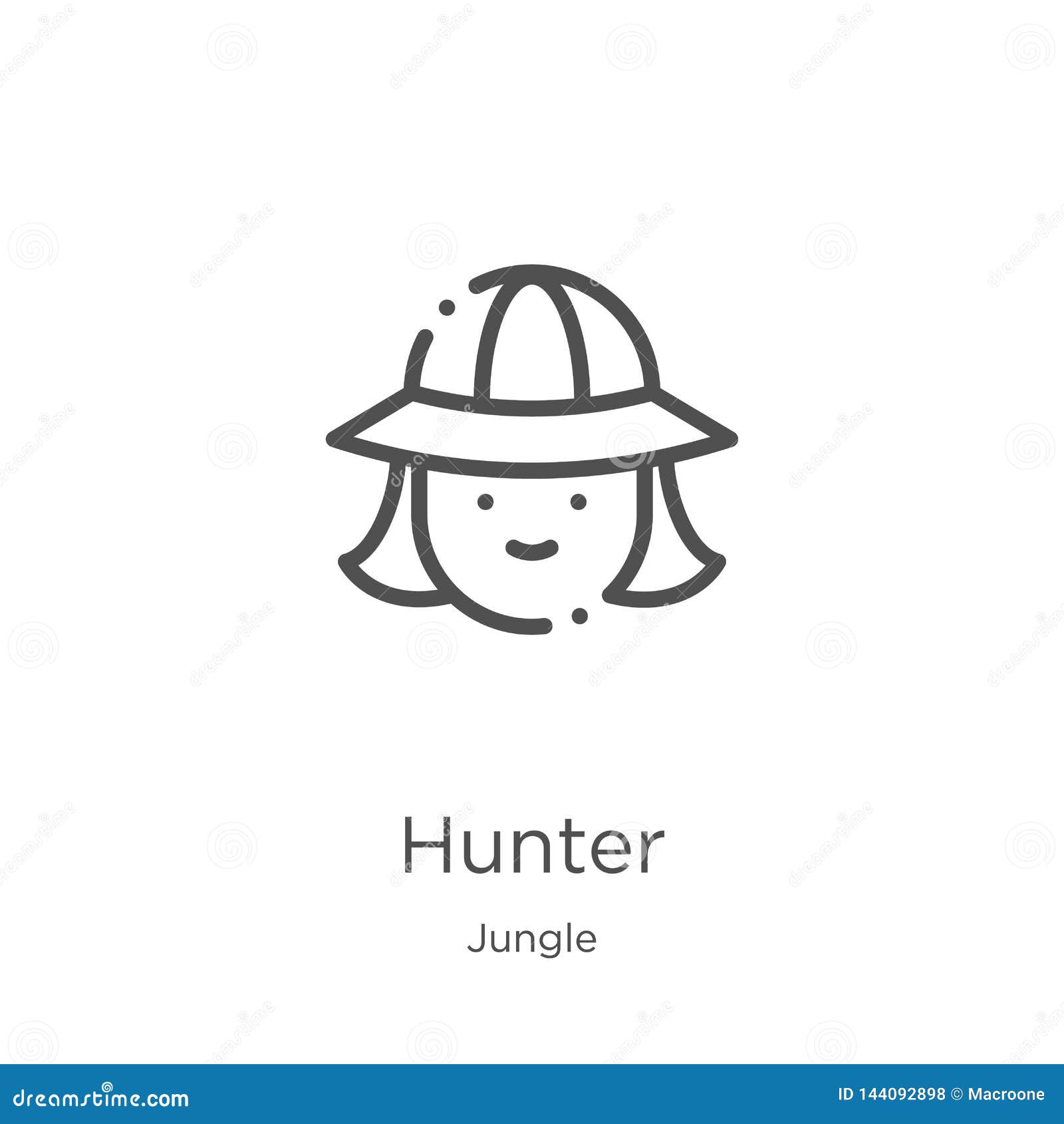 Hunter Icon Vector from Jungle Collection. Thin Line Hunter Outline ...