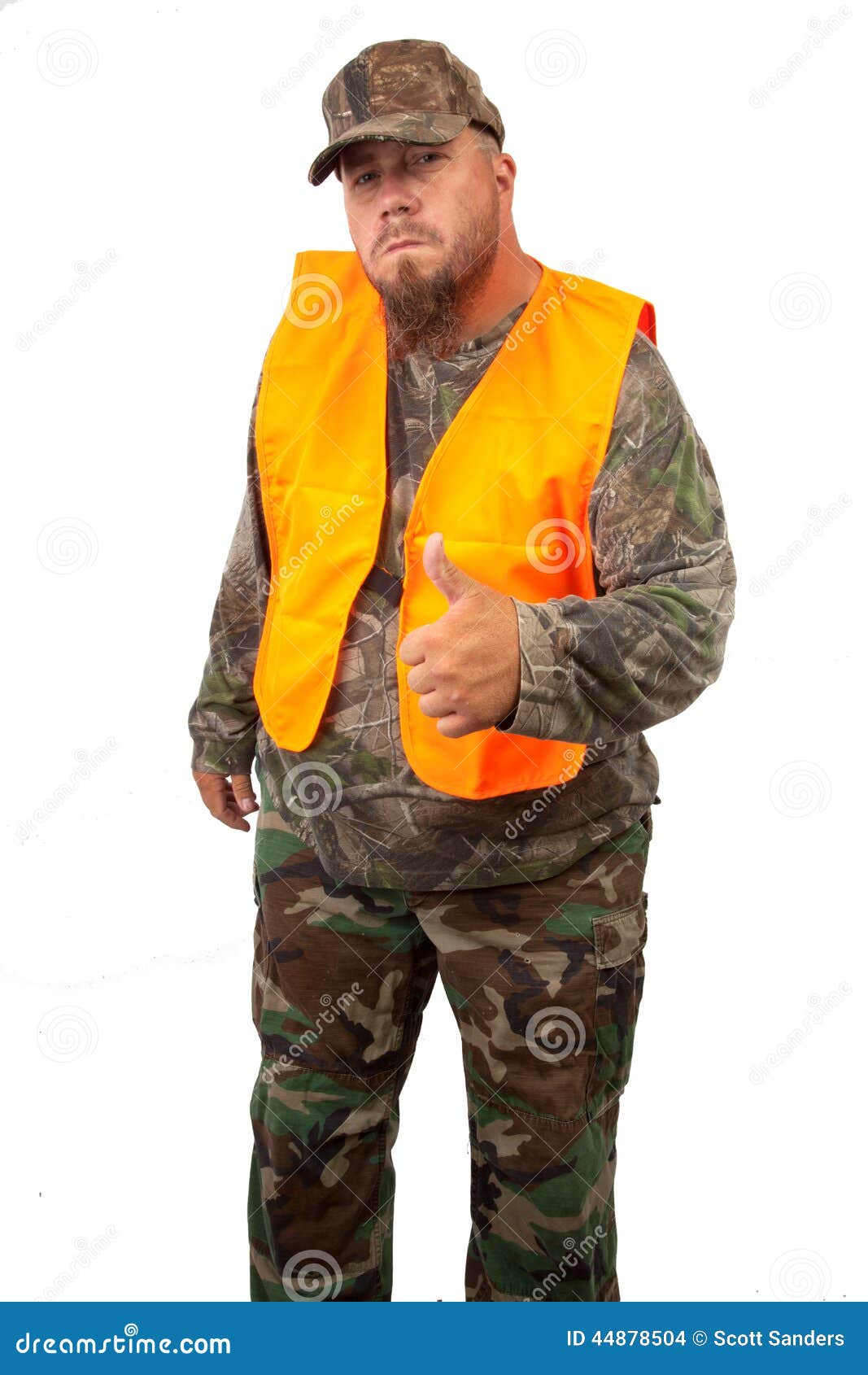 Hunter stock photo. Image of thumbs, hunter, orange, vest - 44878504