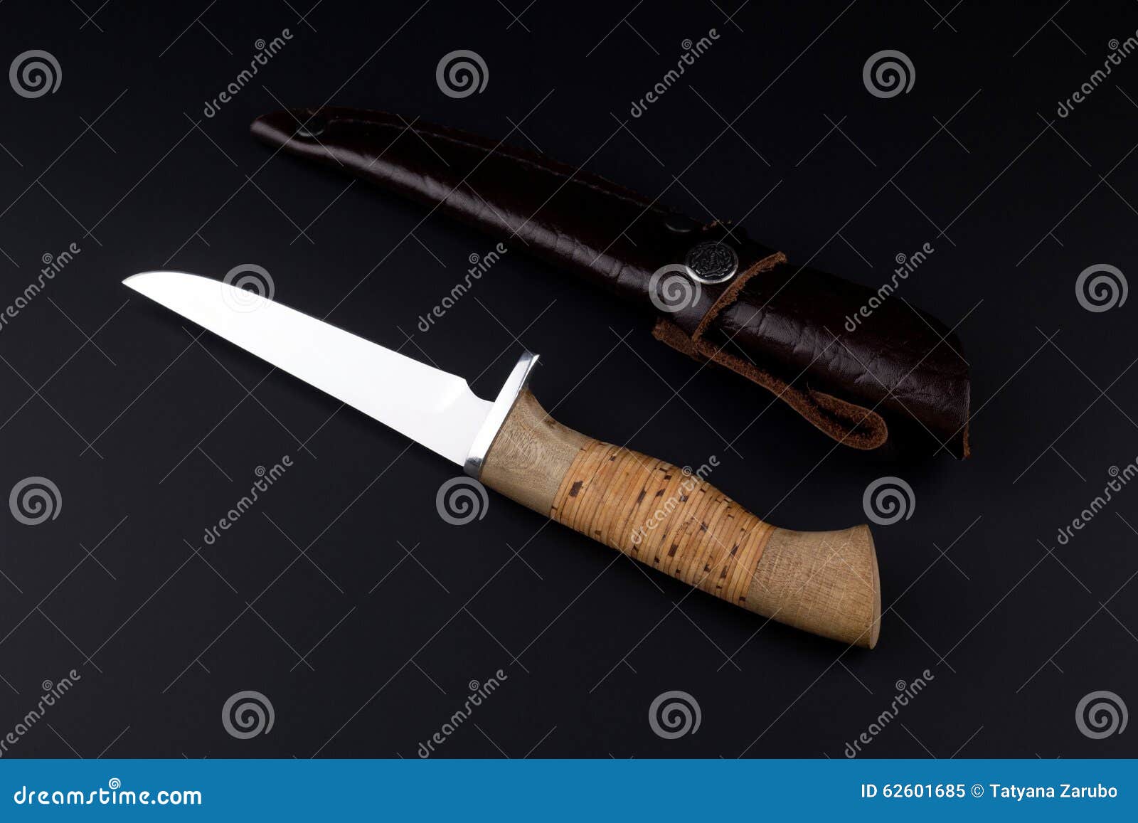 Hunter Knife on a Black Background Stock Image - Image of weapon ...