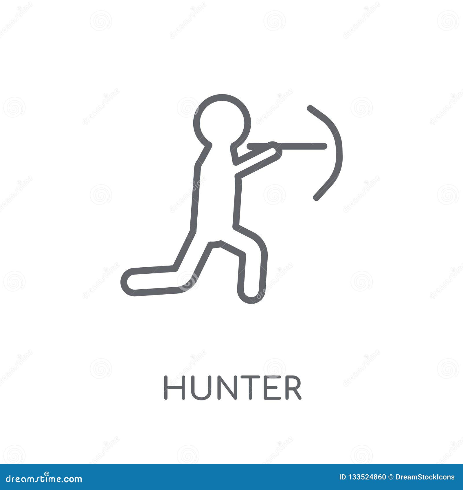 Hunter Linear Icon. Modern Outline Hunter Logo Concept on White Stock ...
