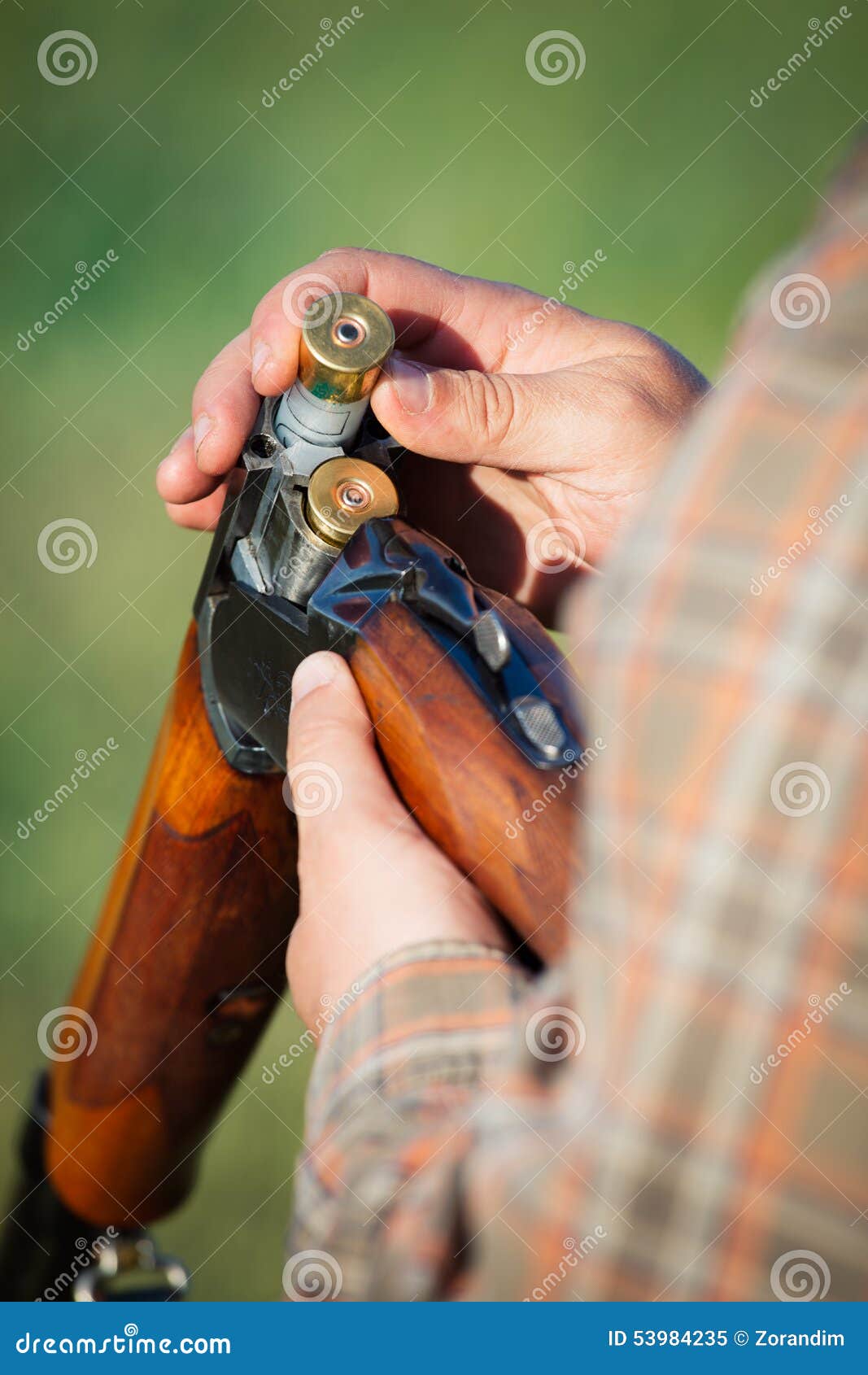 Hunter loading shotgun stock image. Image of hunter, trigger - 53984235