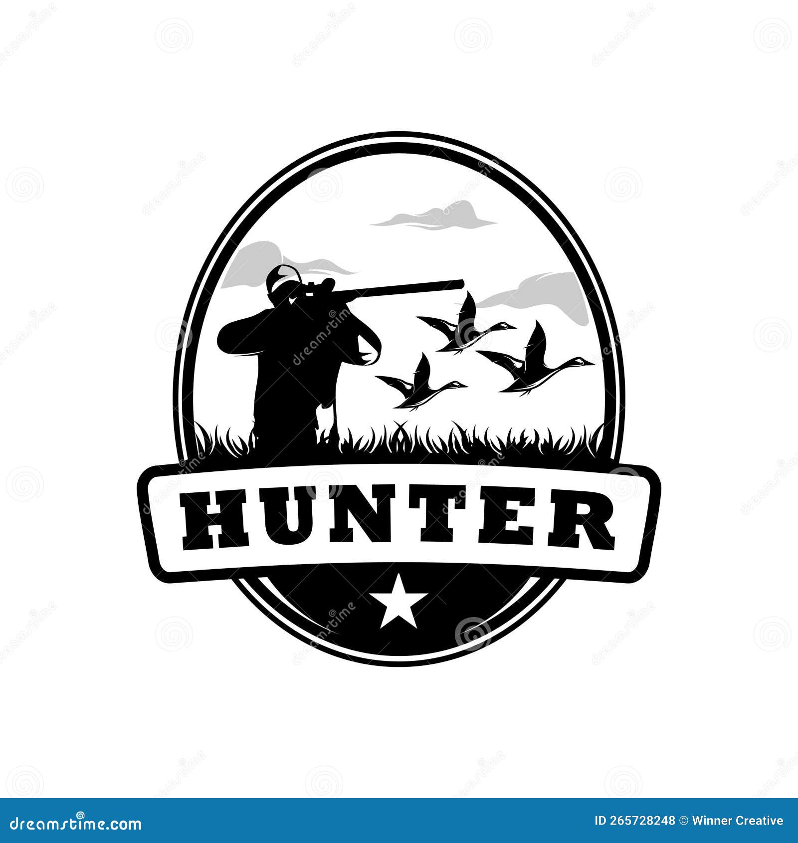 Hunter Logo Design. Duck Hunter Logo Vector Stock Vector - Illustration ...
