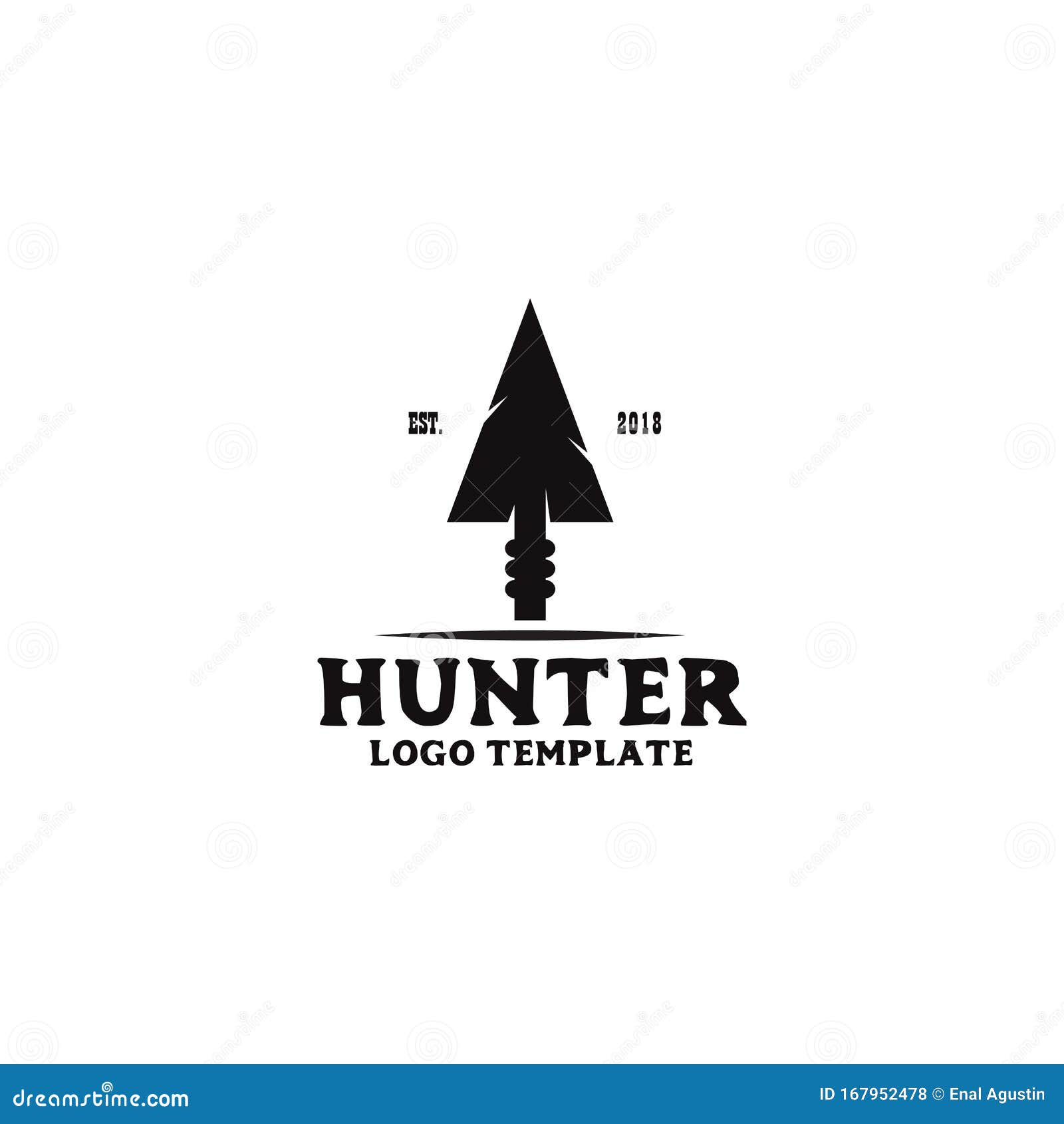 Hunter Logo Design with Using Arrow Head Icon Template Stock Vector ...