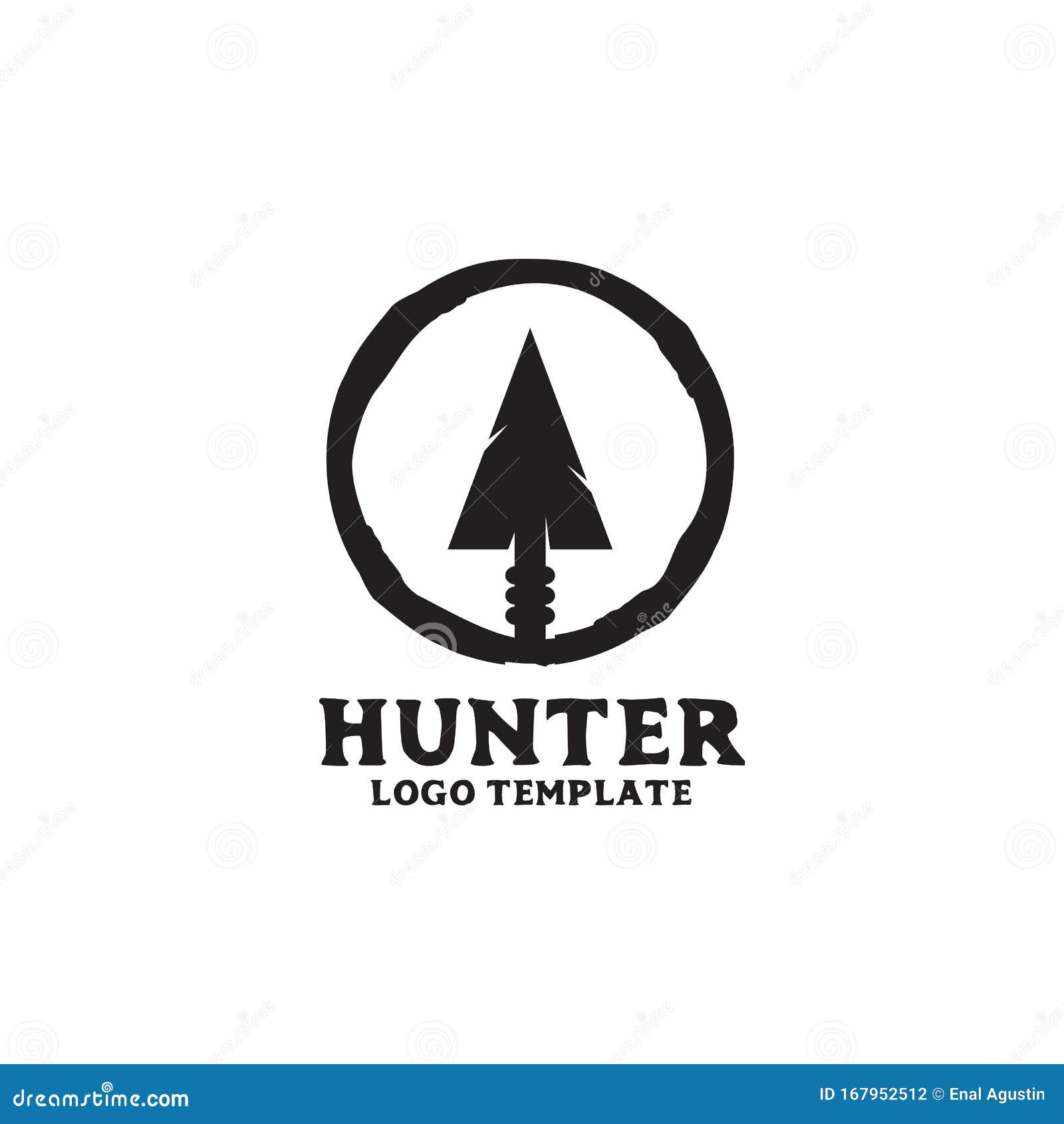 Hunter Logo Design with Using Arrow Head Icon Template Stock Vector ...