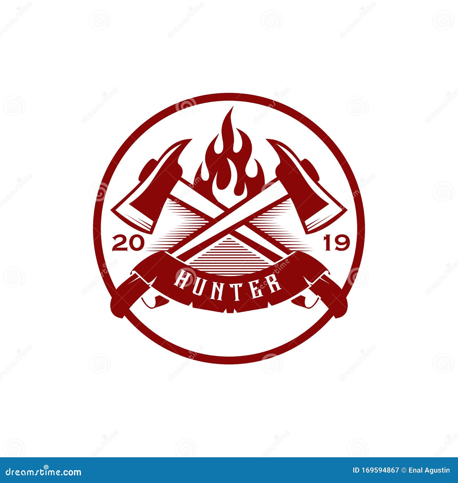 Hunter Logo Design with Weapon Vector Template Stock Vector ...