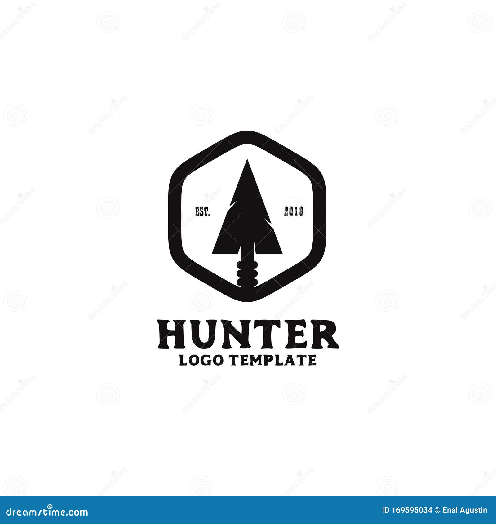 Hunter Logo Design with Weapon Vector Template Stock Vector ...